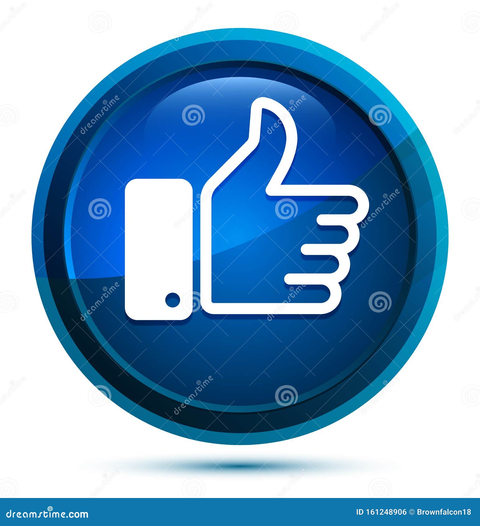 Thumbs Up Icon Elegant Blue Round Button Illustration Editorial Photo ...