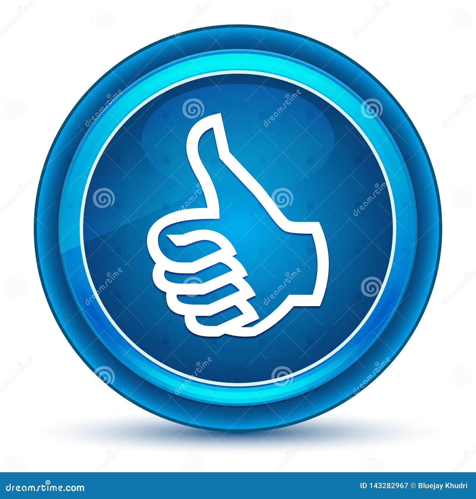 Thumbs Up Icon Eyeball Blue Round Button Stock Illustration ...