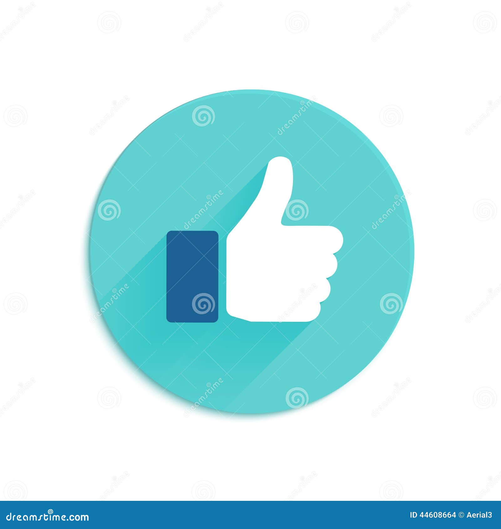 Thumbs up icon flat style stock vector. Illustration of long - 44608664
