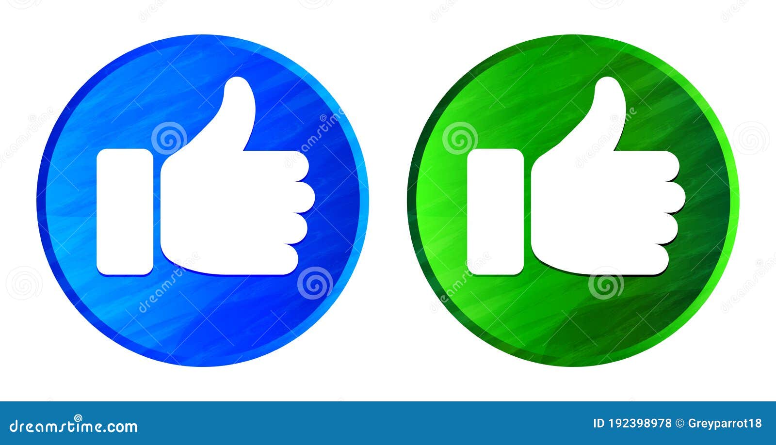 Thumbs Up Icon Grunge Texture Round Button Set Illustration Stock ...