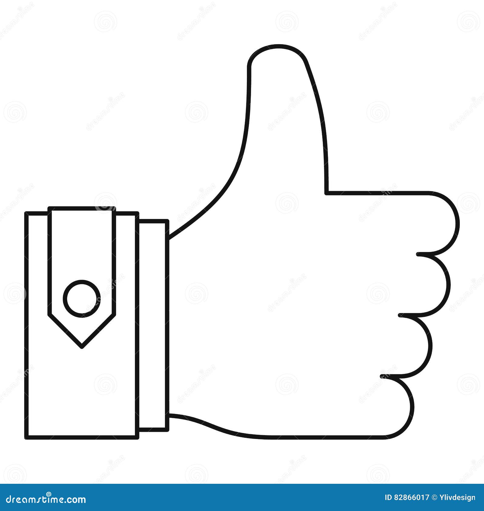 Thumbs Up Icon, Outline Style Stock Vector - Illustration of media ...