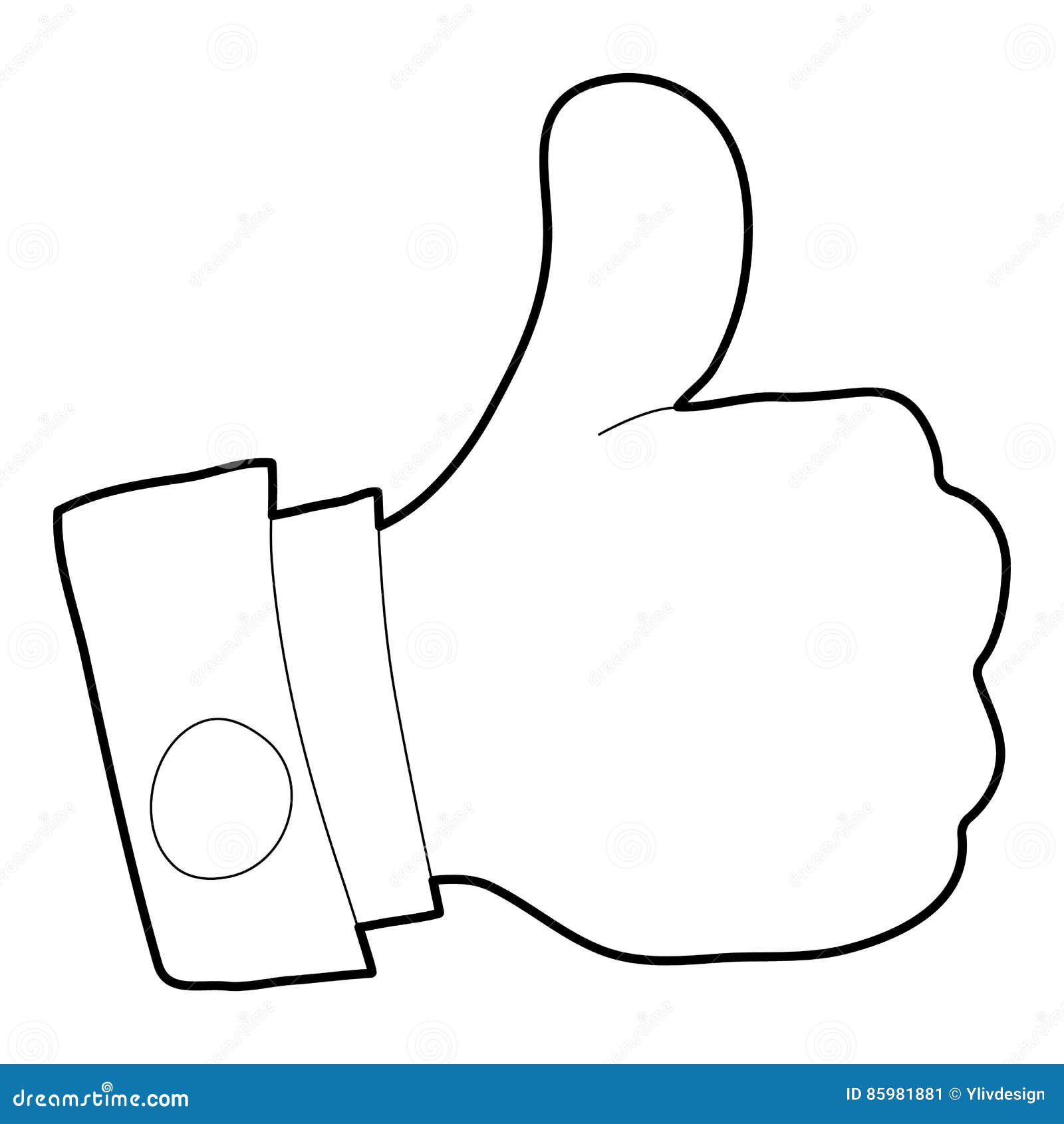 Thumbs Up Icon, Outline Style Stock Vector - Illustration of agree ...
