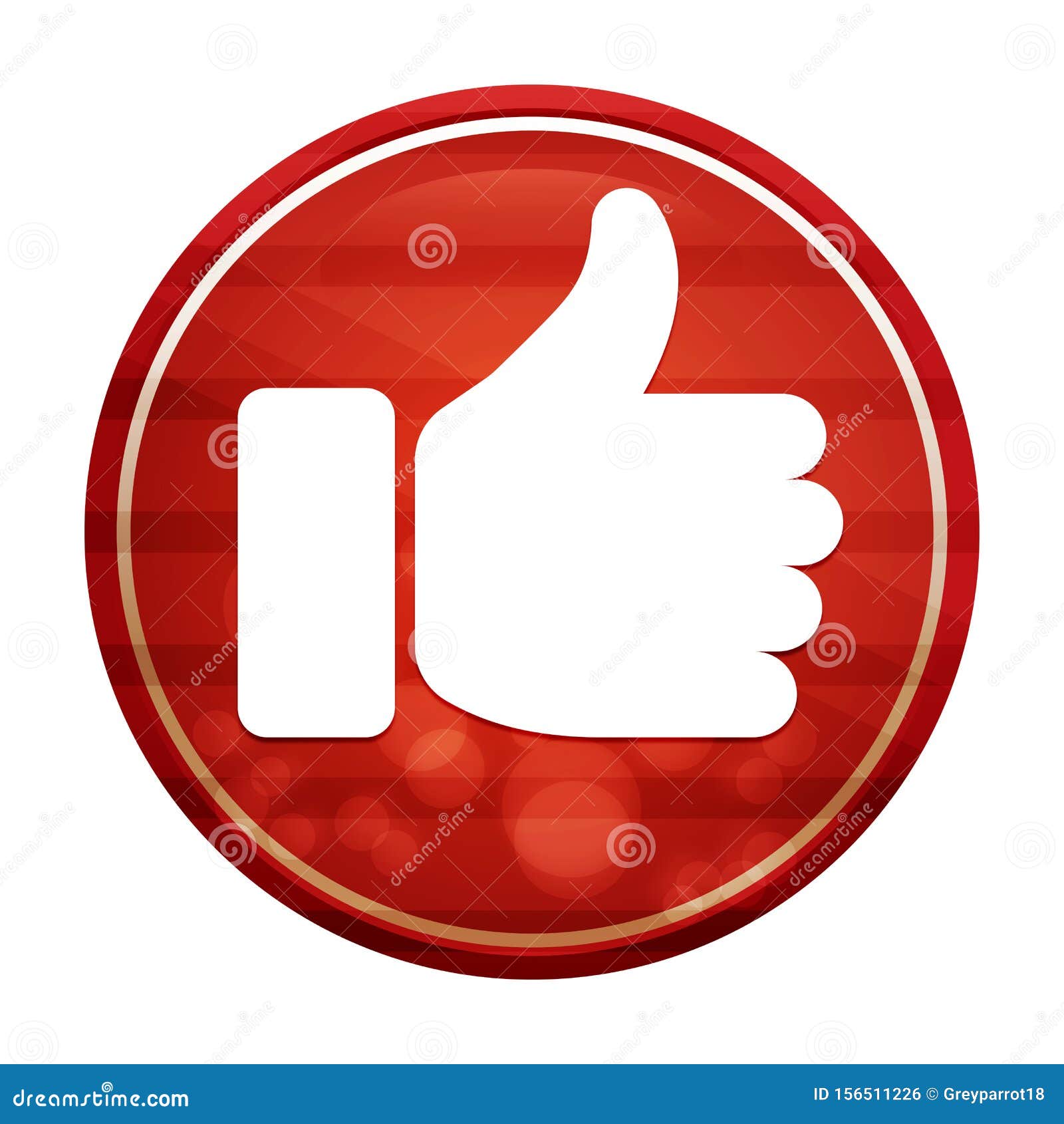 Thumbs Up Icon Realistic Diagonal Motion Red Round Button Illustration ...