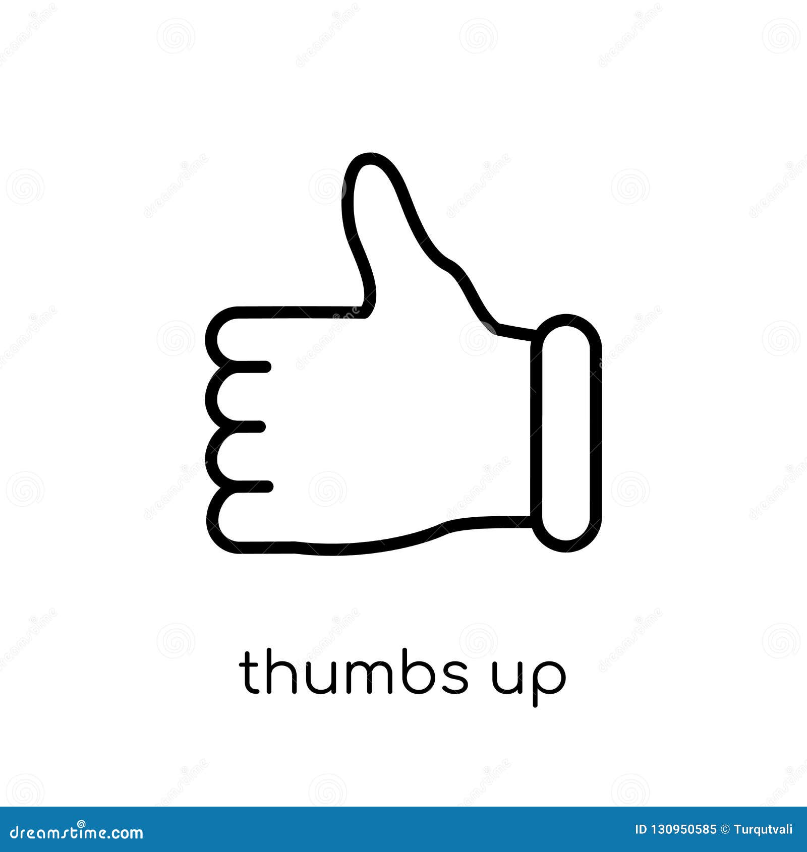 Thumbs Up Icon. Trendy Modern Flat Linear Vector Thumbs Up Icon Stock ...