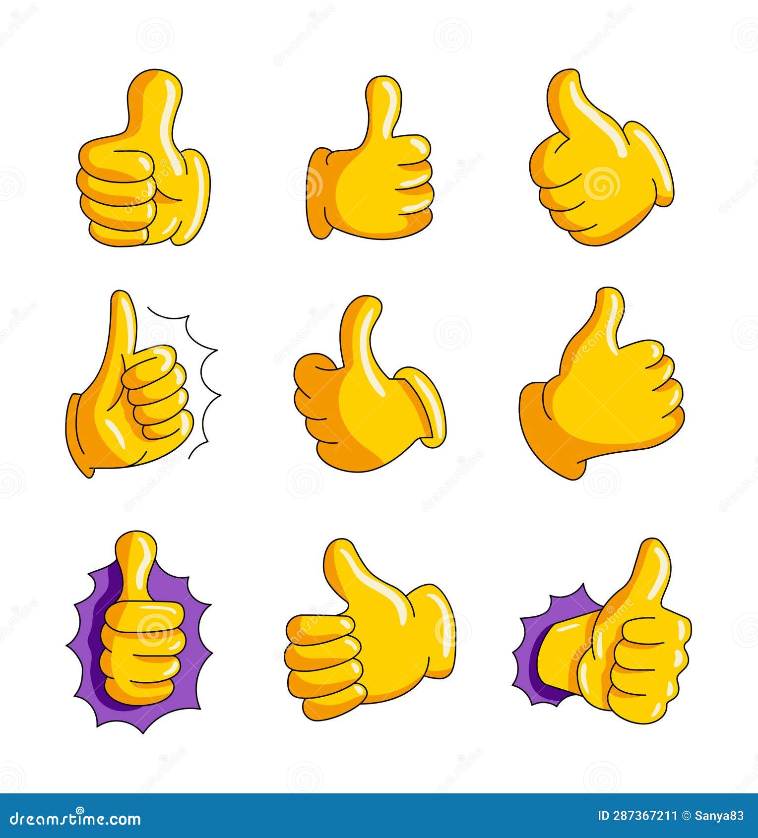 Thumbs Up Image. Emotion Hand Gesture Stock Illustration - Illustration ...