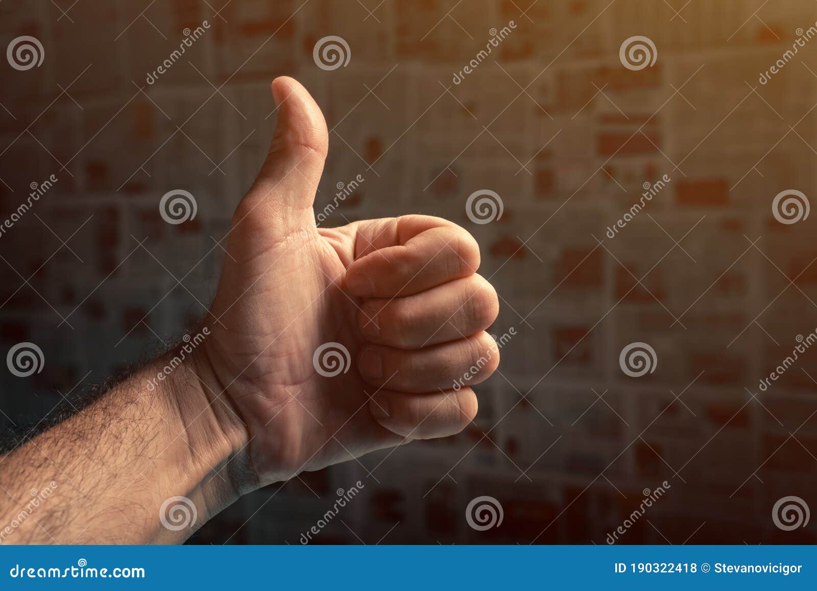 Thumbs up for journalism stock photo. Image of gesture - 190322418