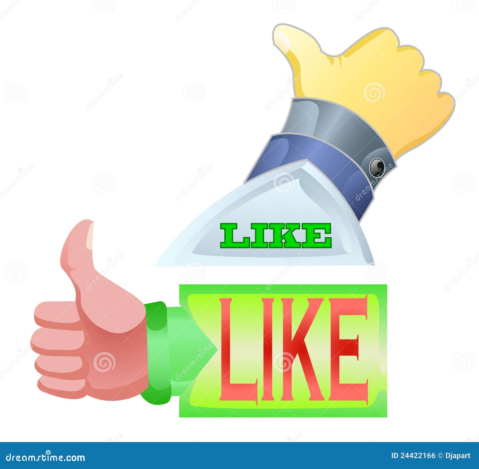 Thumbs up with like text stock vector. Illustration of graphic - 24422166