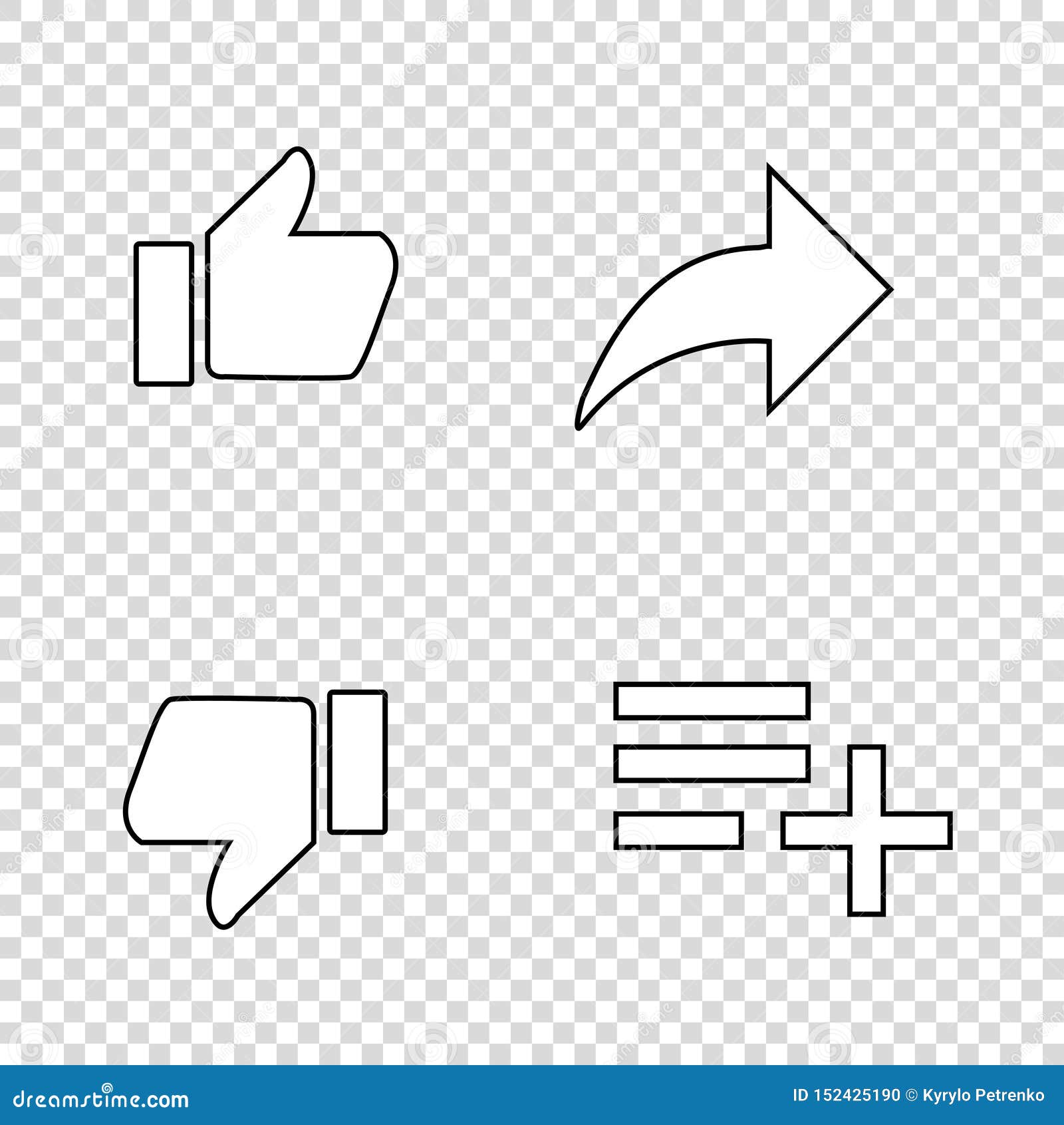 Thumbs Up Likes with Arrow and List Stock Vector - Illustration of ...