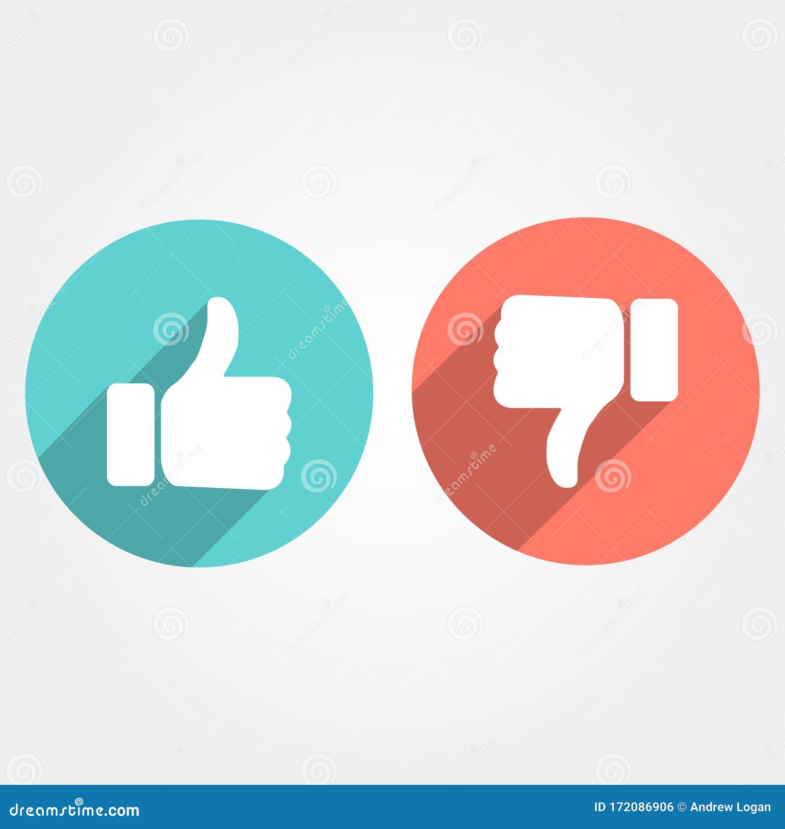 Thumbs Up and with Long Shadow Stock Vector - Illustration of thumbs ...