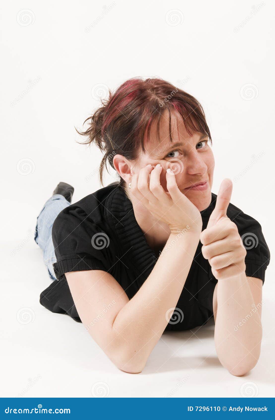 Thumbs Up Lying on the Bottom Stock Photo - Image of gesturing ...