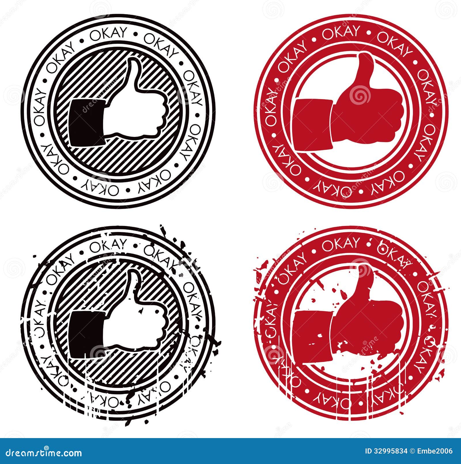 Thumbs up OK Stamp stock vector. Illustration of line - 32995834