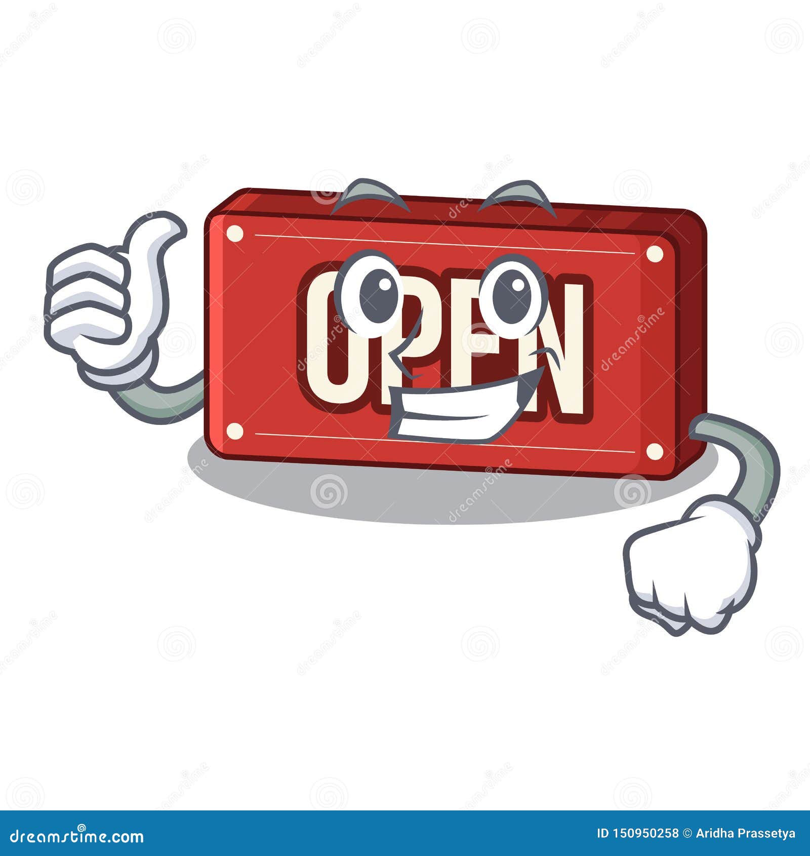 Thumbs Up Open Sign Isolated in the Cartoon Stock Vector - Illustration ...