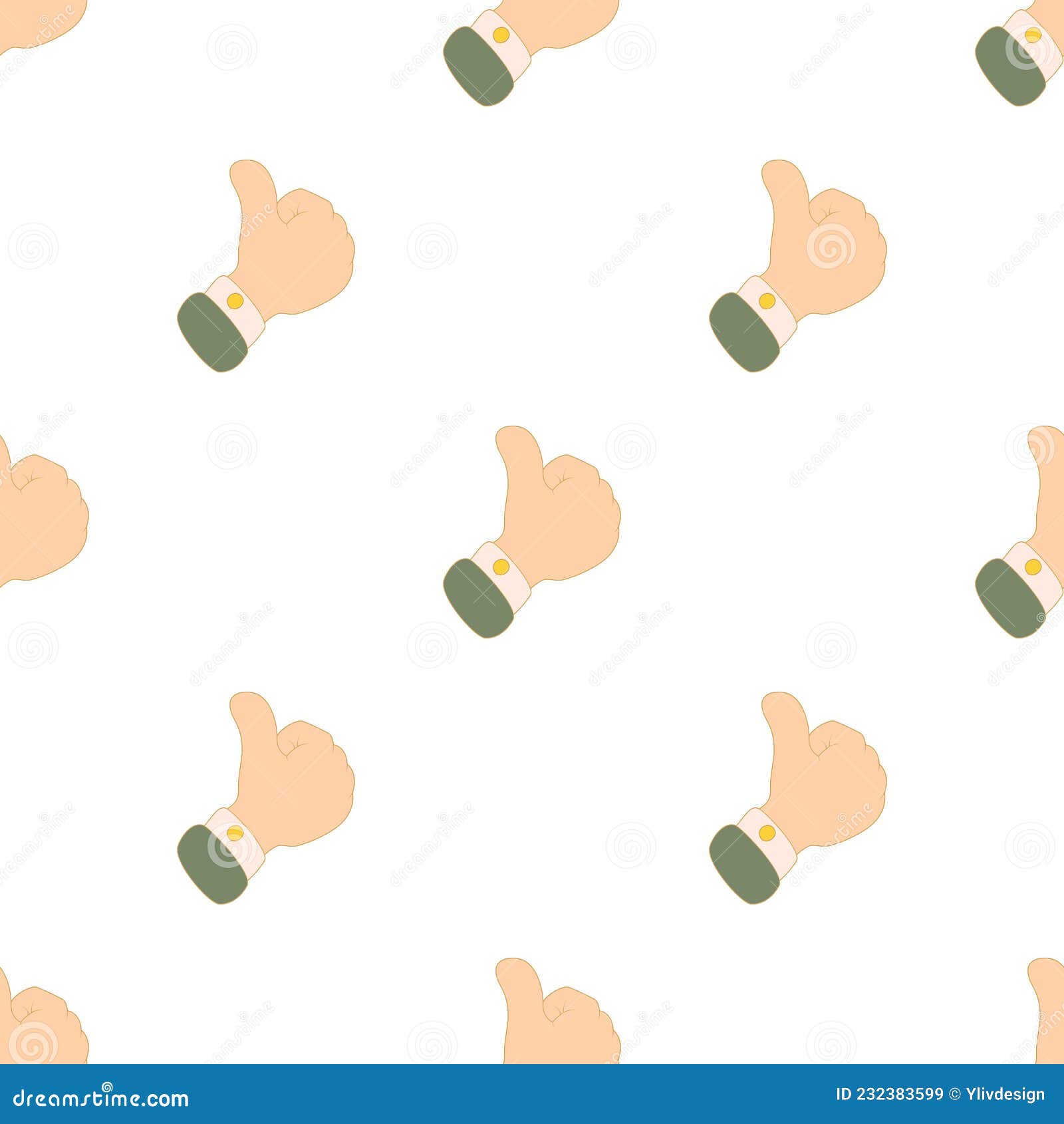 Thumbs Up Pattern Seamless Vector Stock Illustration - Illustration of ...
