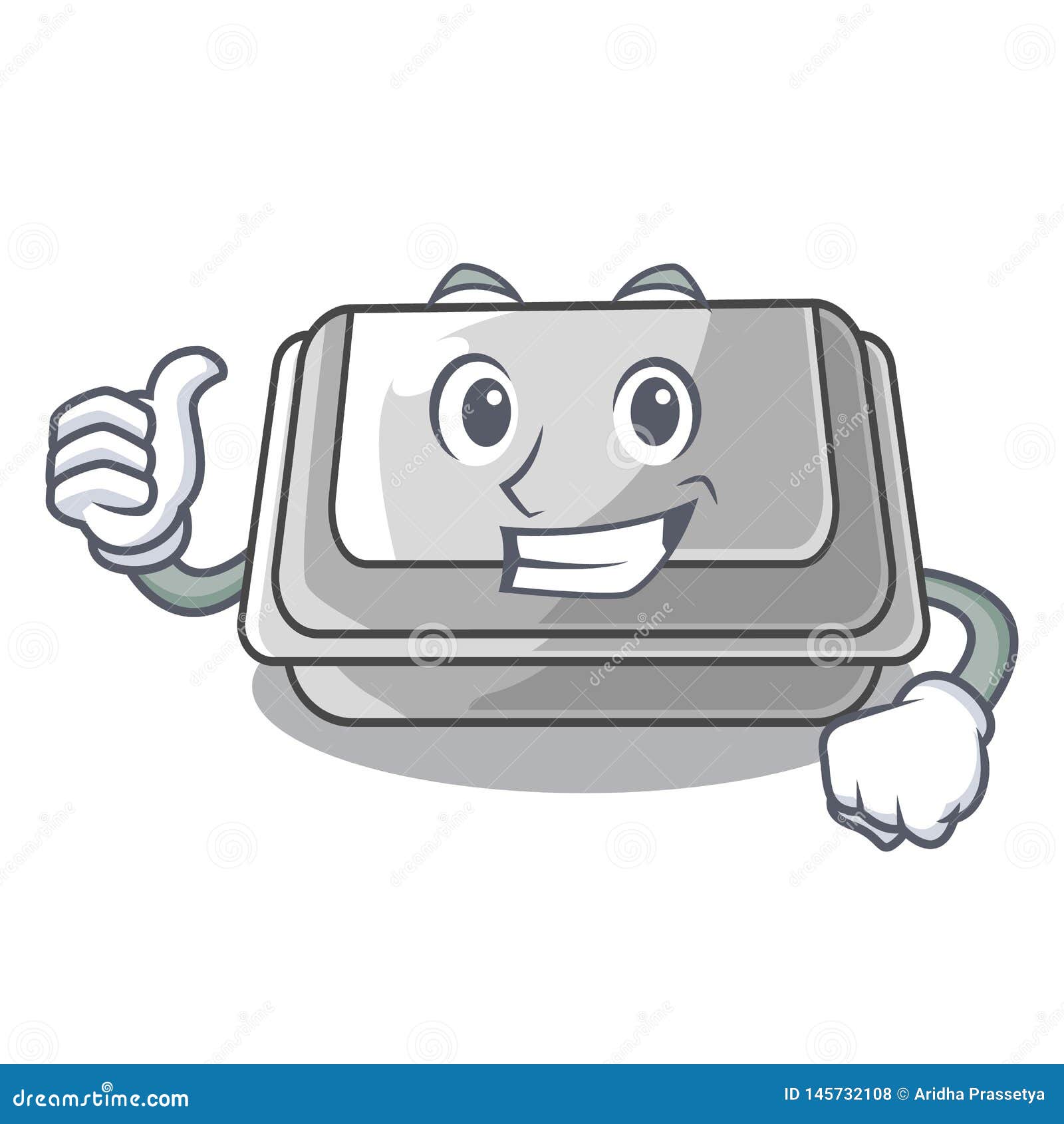 Thumbs Up Plastic Box in the Mascot Shape Stock Vector - Illustration ...