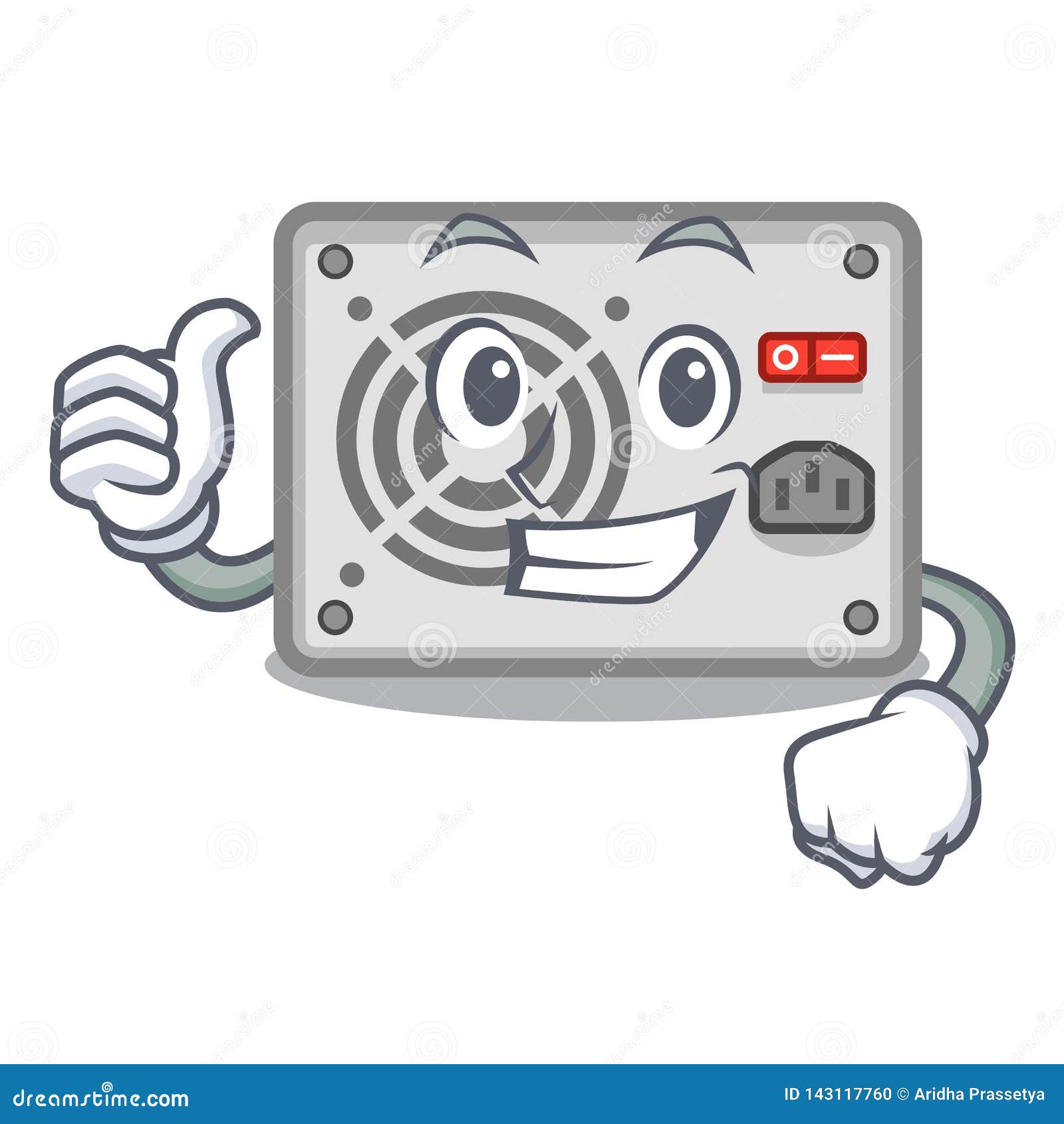Thumbs Up Power Supply in the Shape Characters Stock Vector ...