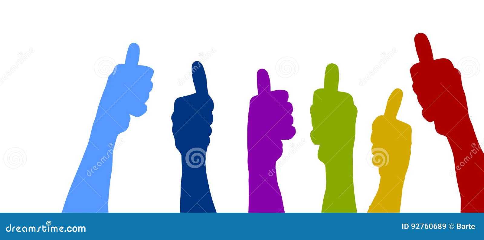 Thumbs up rainbow colored stock vector. Illustration of congratulate ...