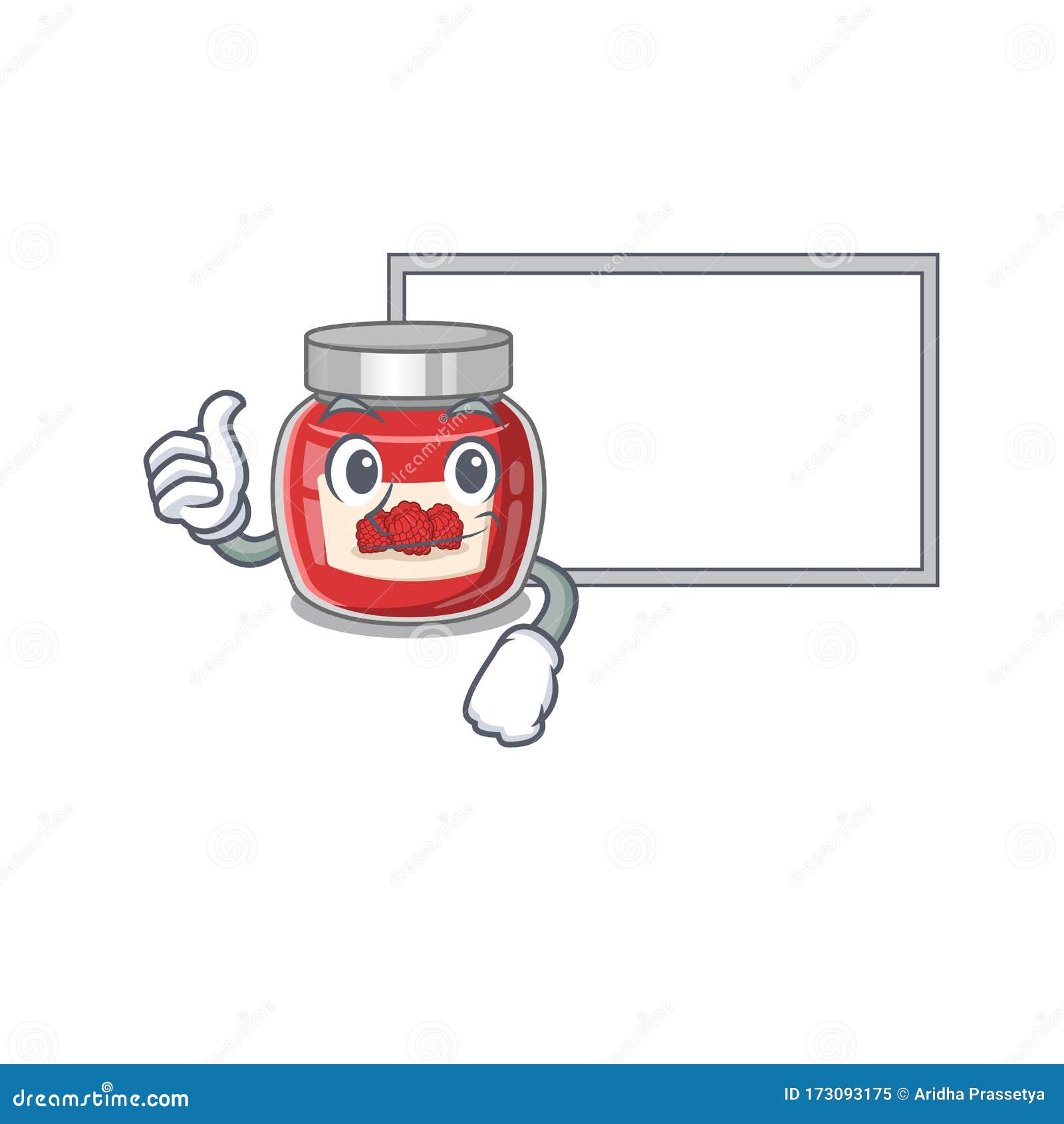 Thumbs Up of Raspberry Jam Cartoon Design Having a Board Stock Vector ...