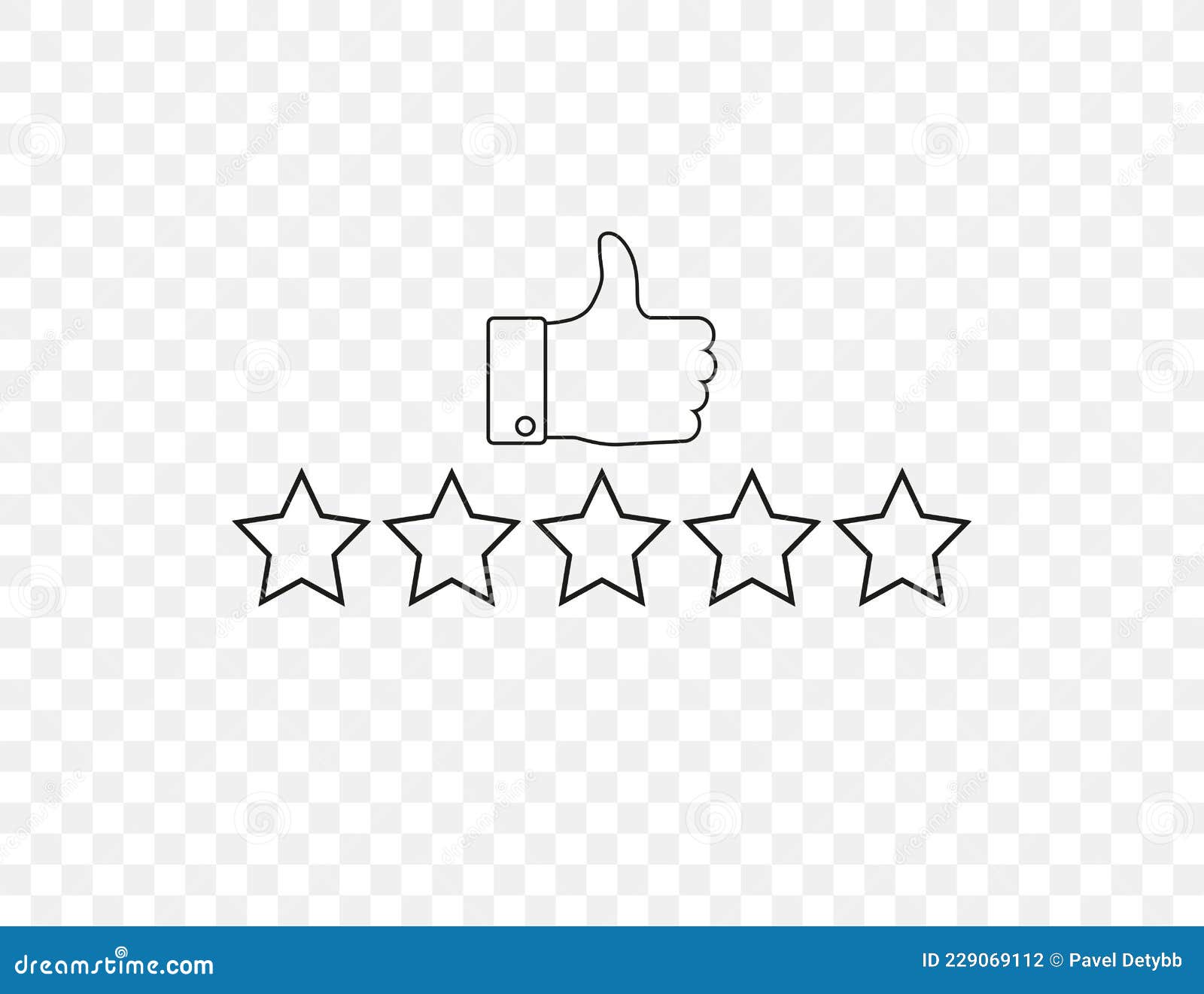Thumbs Up, Rating, Stars Icon. Vector Illustration. Flat Design Stock ...