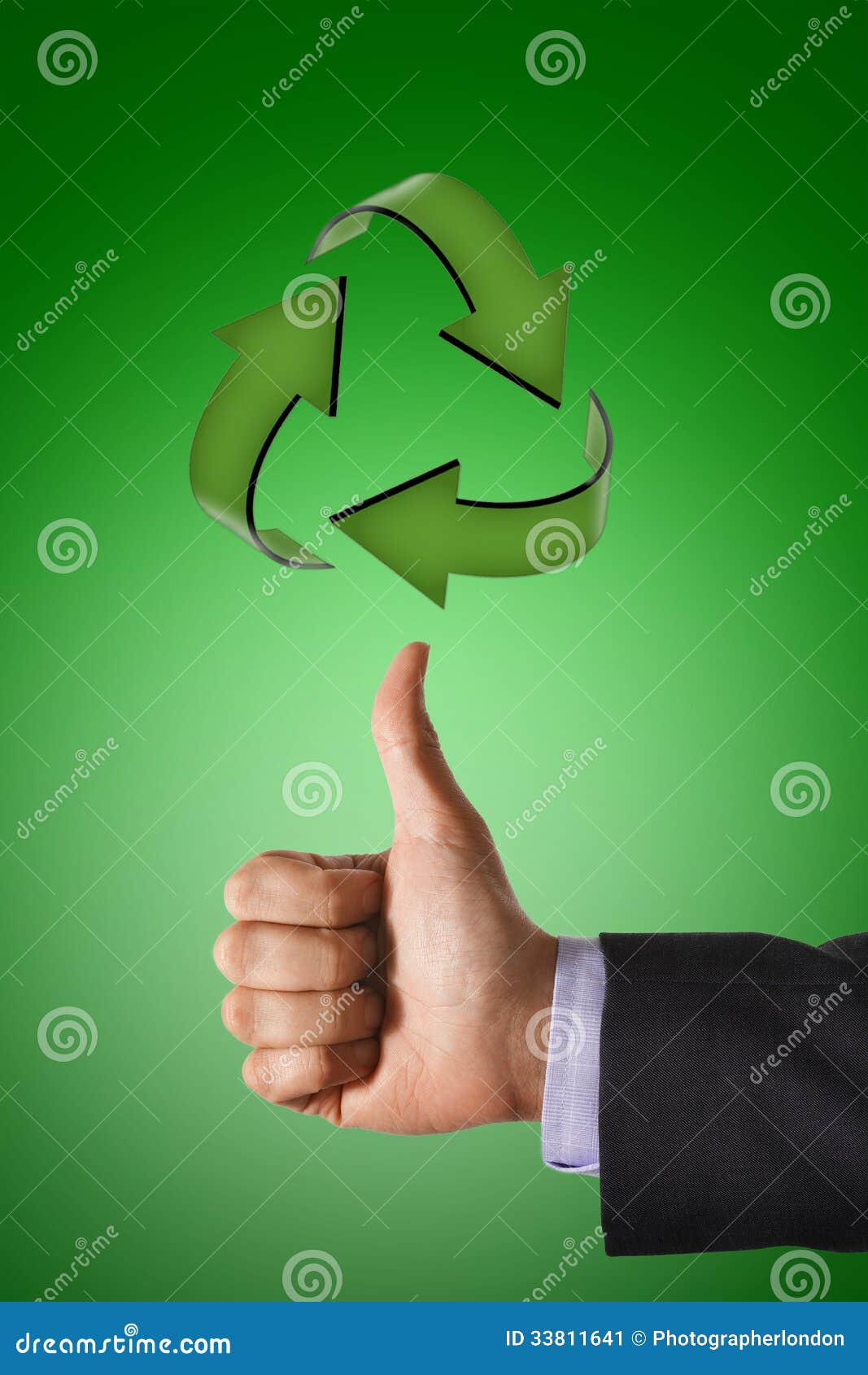 Thumbs Up For Recycling Plastic Waste And Separation Garbage Royalty ...