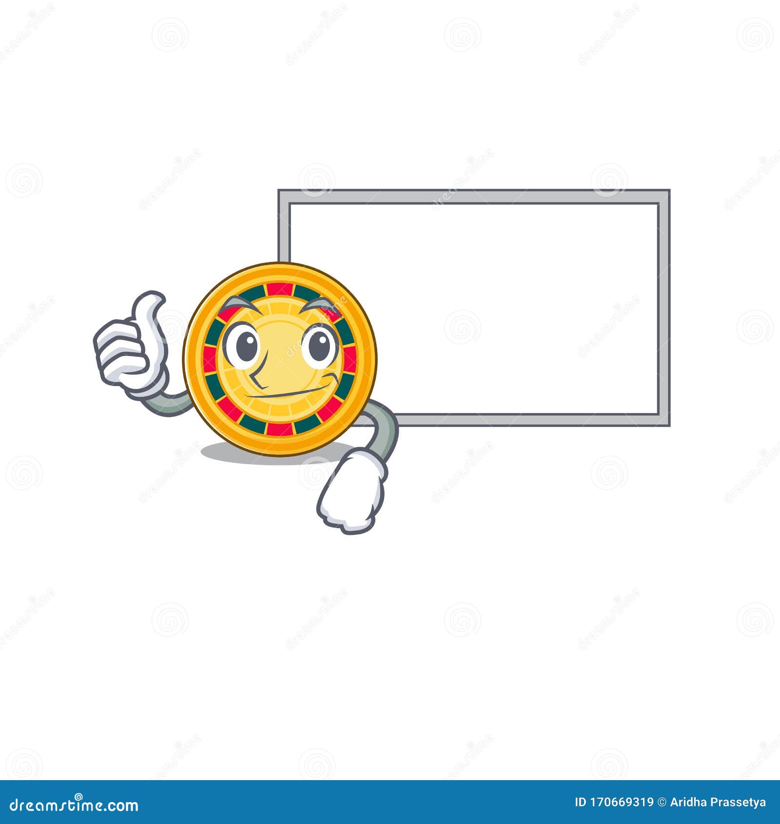 Thumbs Up of Roulette Cartoon Design with Board Stock Vector ...