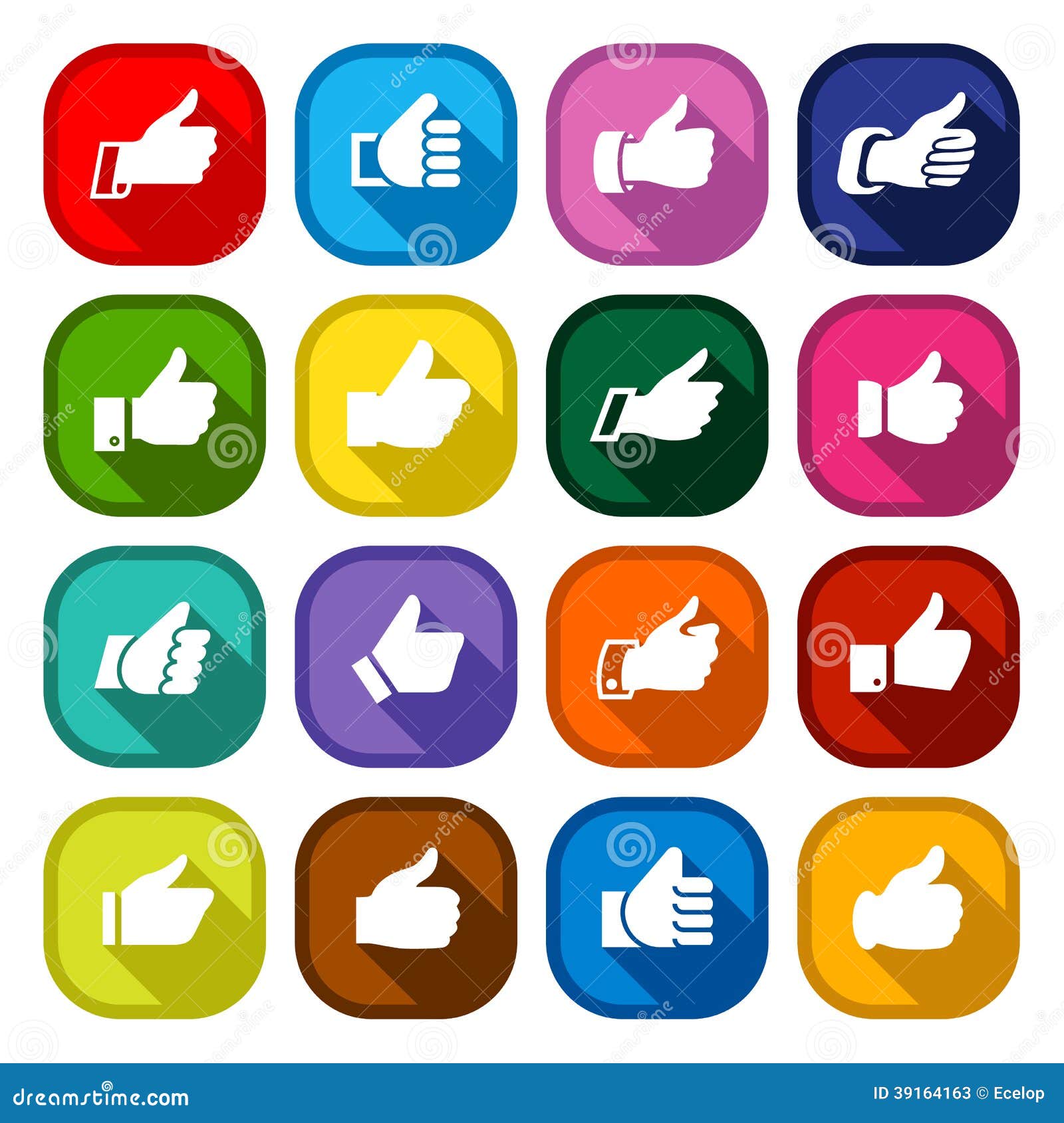 Thumbs Up, Set Colored Buttons Stock Vector - Illustration of dislike ...