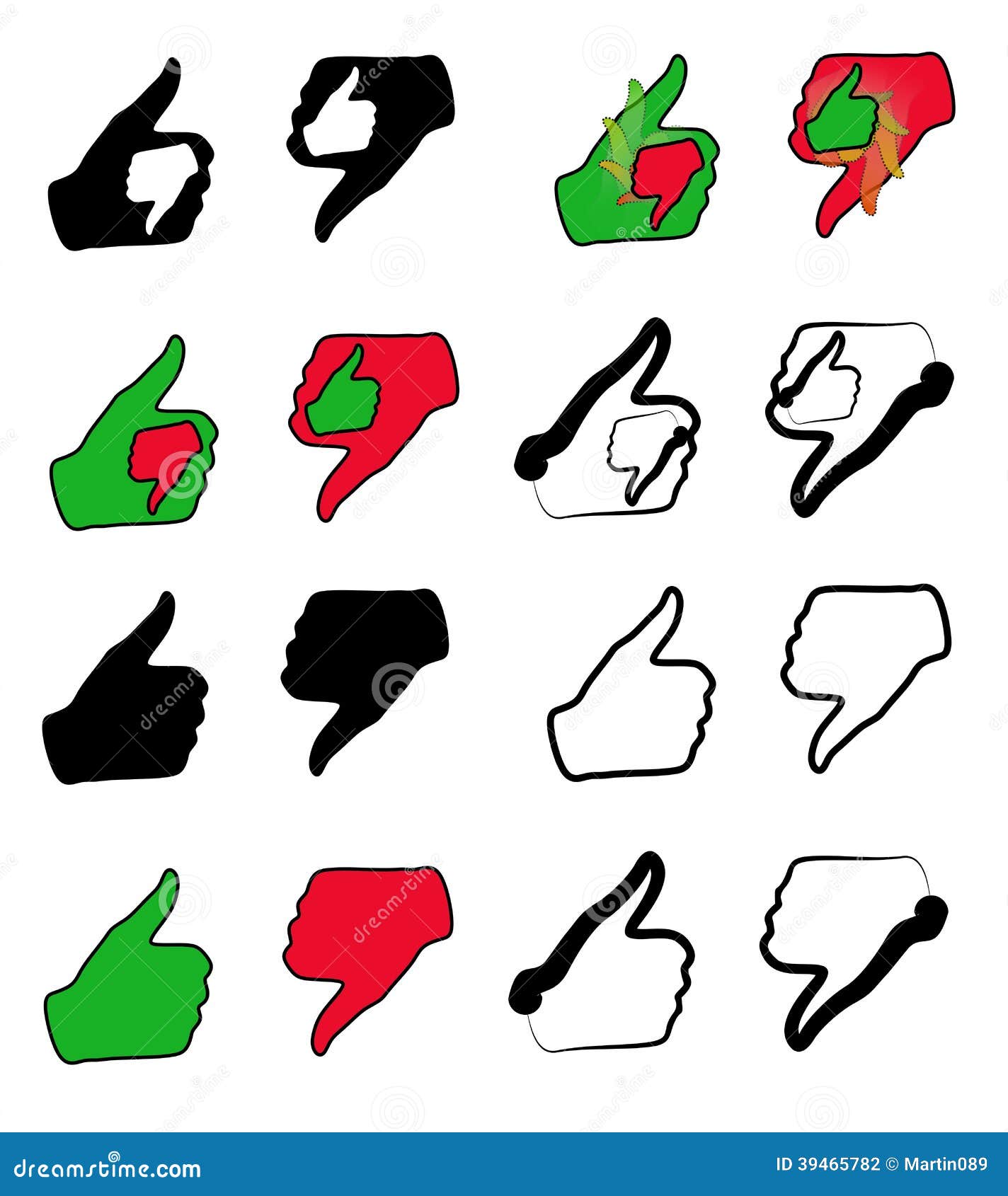 Thumbs up set stock illustration. Illustration of shape - 39465782