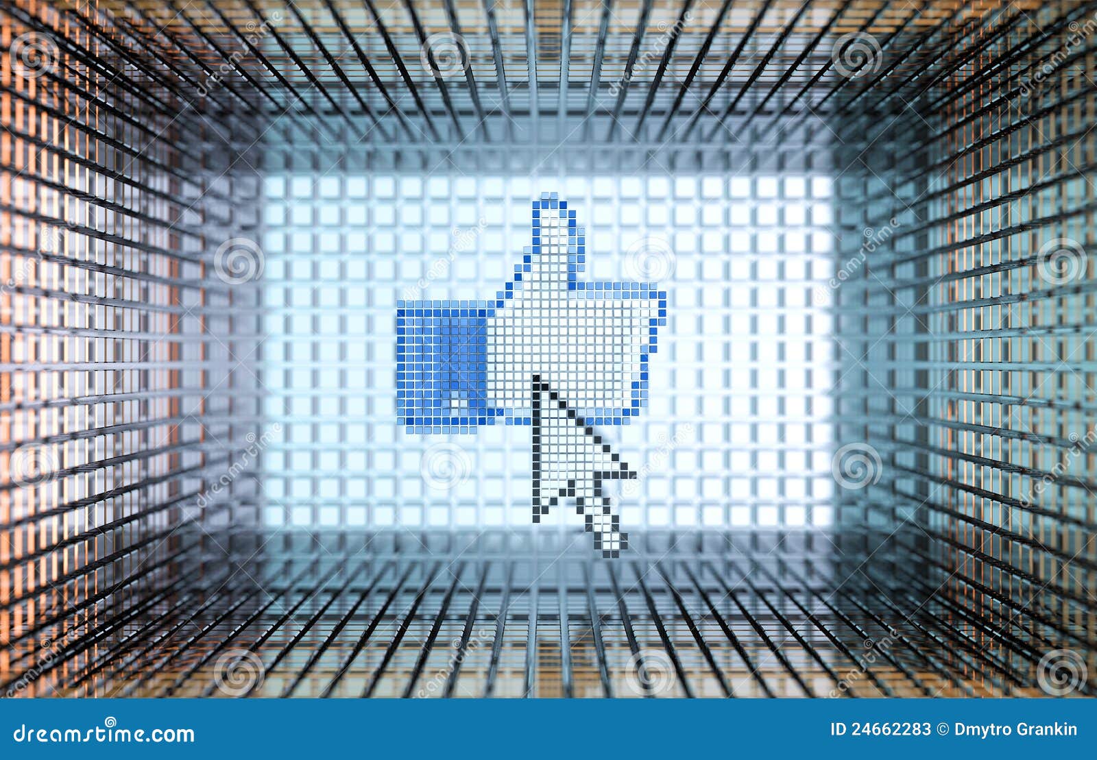 Thumbs Up Sign With Cursor In Pixeled World Royalty-Free Stock Photo ...