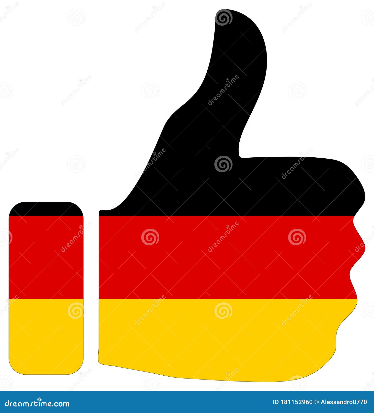 Thumbs Up Sign with Flag of Germany Stock Illustration - Illustration ...