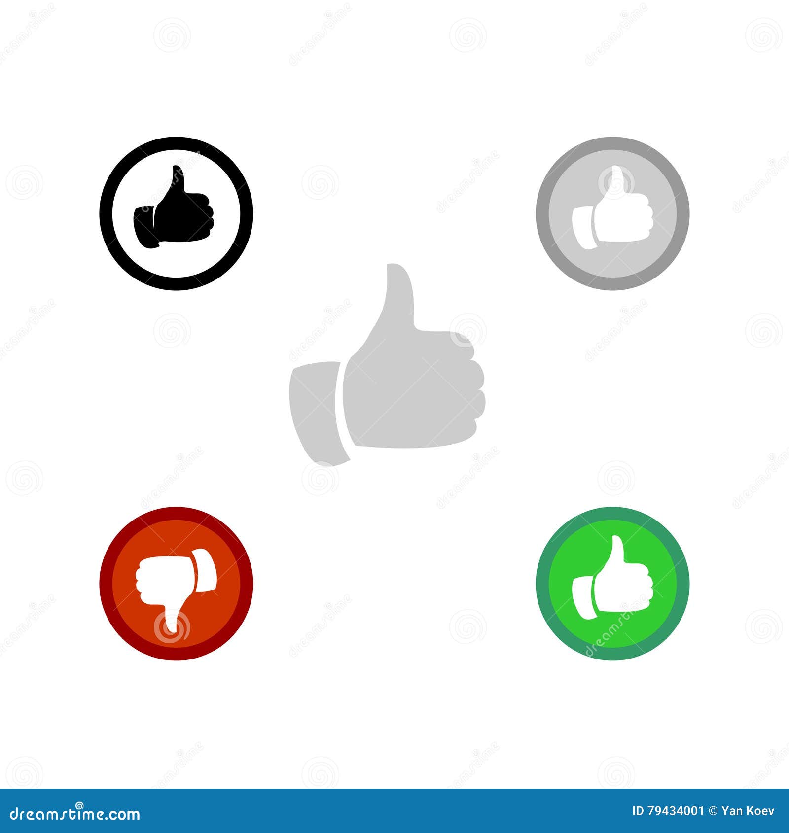 Thumbs Up Sign with Variations Stock Vector - Illustration of gesture ...