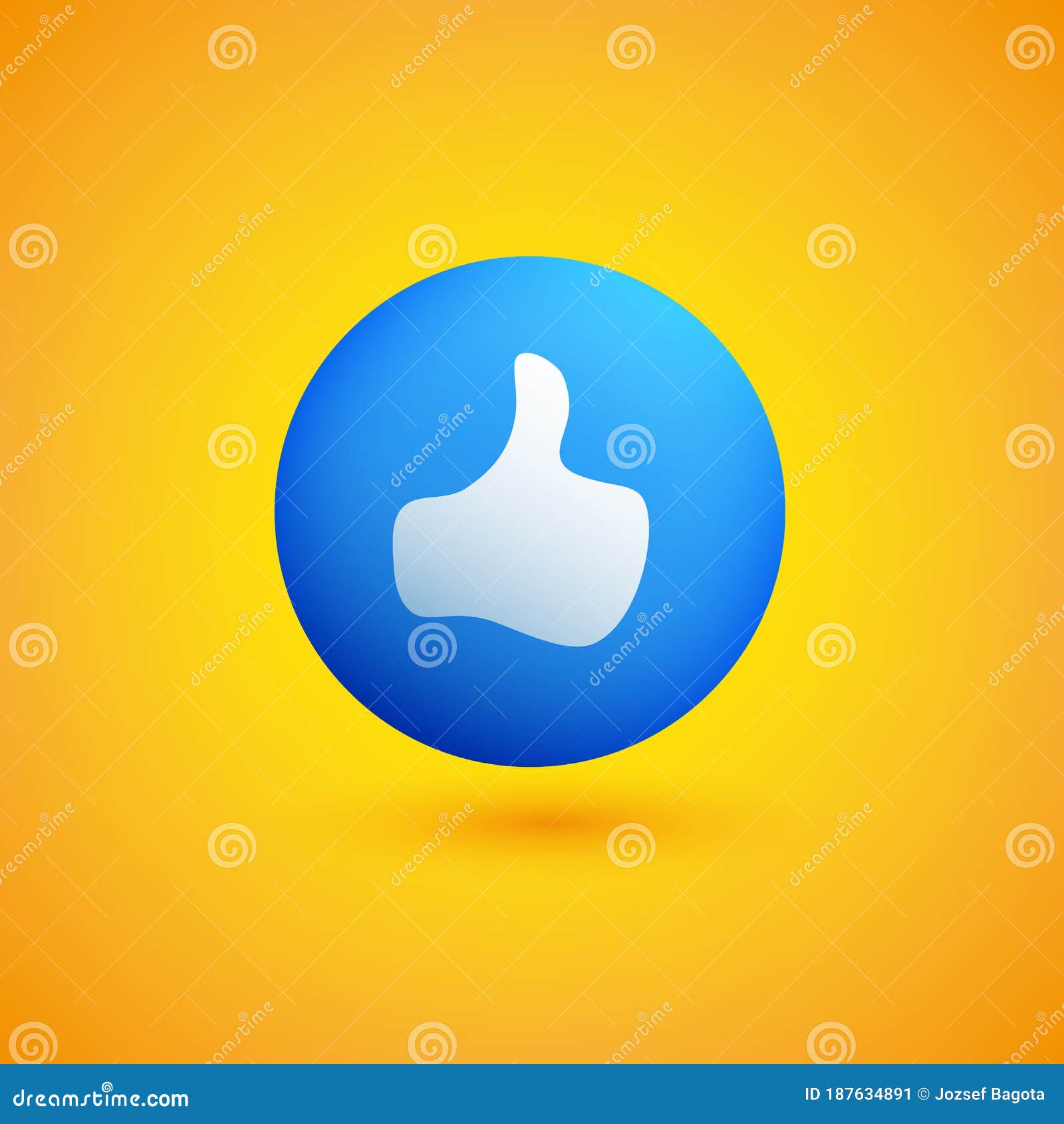 Thumbs Up Sign on Yellow Background - Emoticon Vector Design Stock ...