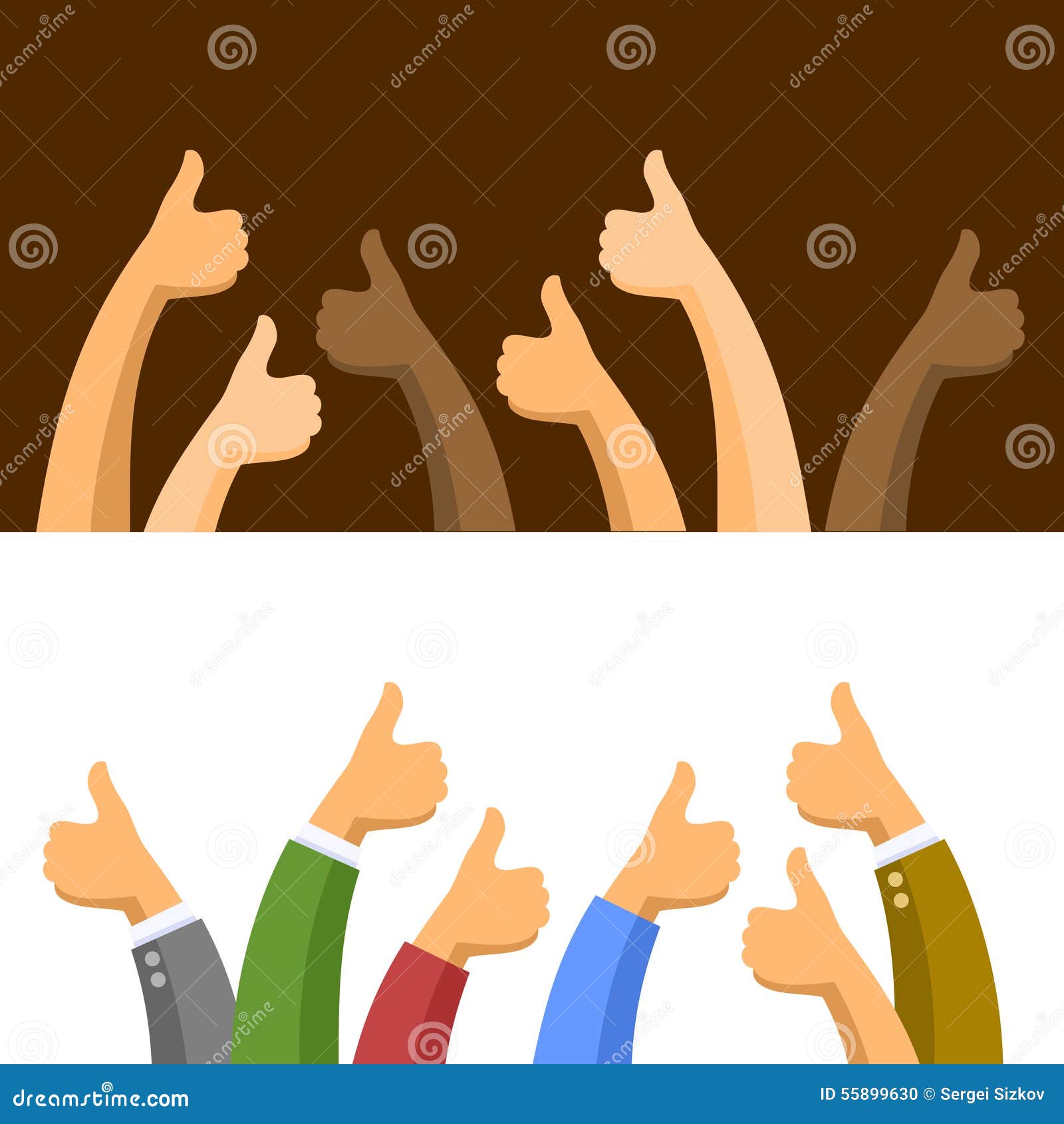 Thumbs Up Symbols Set. Vector Stock Vector - Illustration of element ...