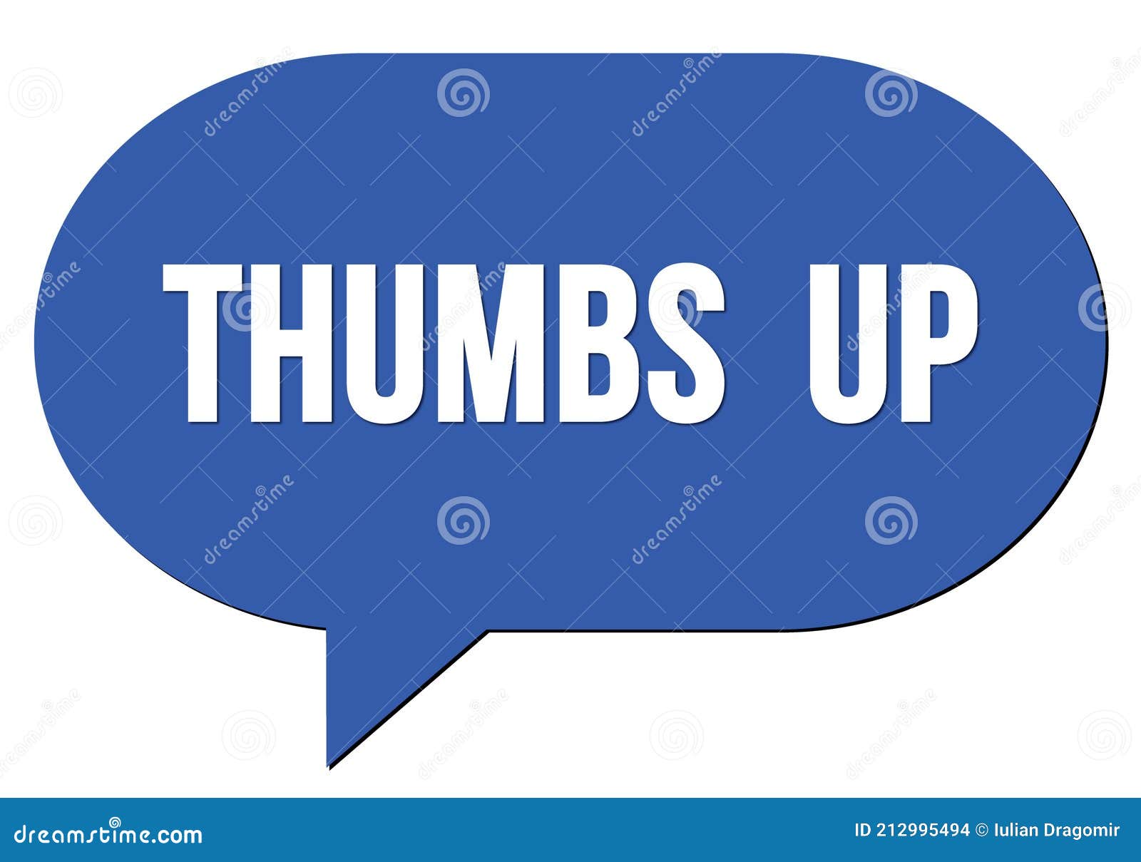 THUMBS UP Text Written in a Blue Speech Bubble Stock Illustration ...