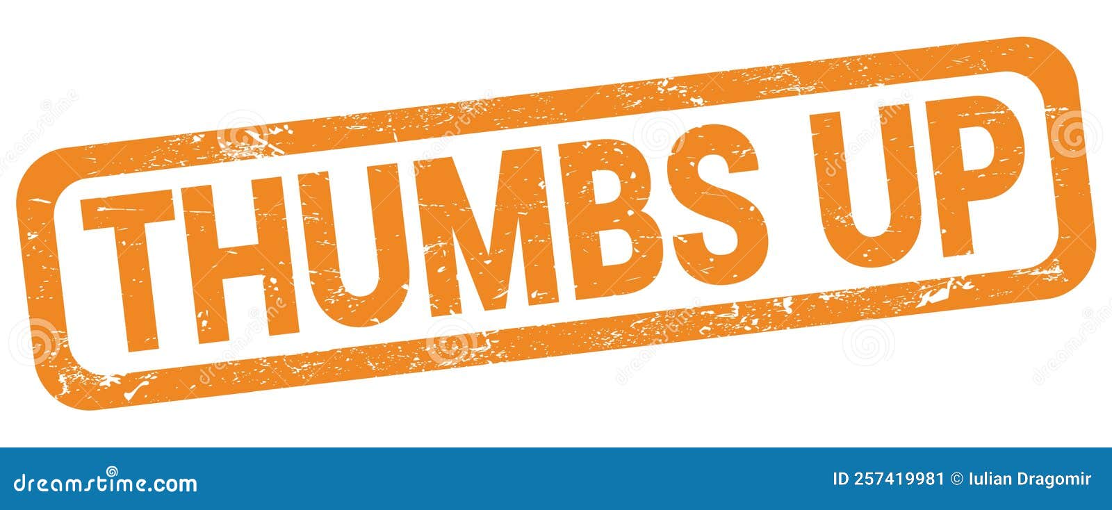 THUMBS UP Text Written on Orange Rectangle Stamp Stock Illustration ...