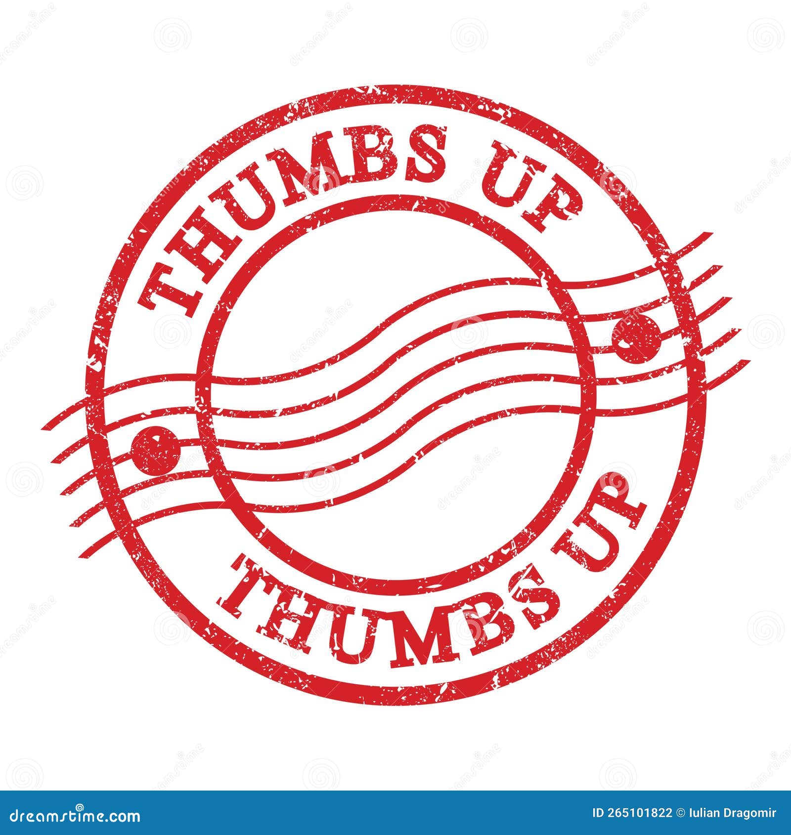 THUMBS UP, Text Written on Red Postal Stamp Stock Illustration ...