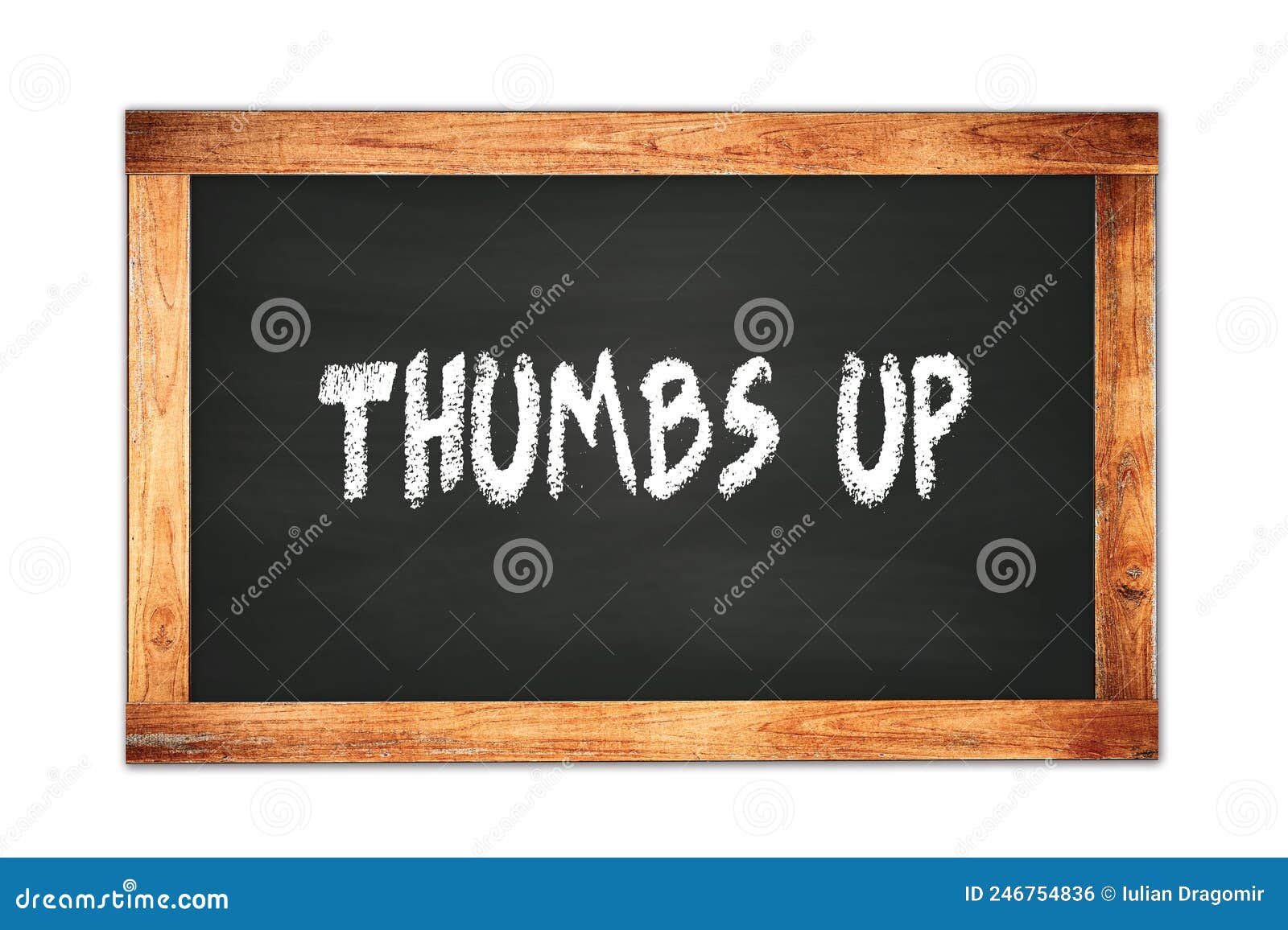 THUMBS UP Text Written on Wooden Frame School Blackboard Stock ...