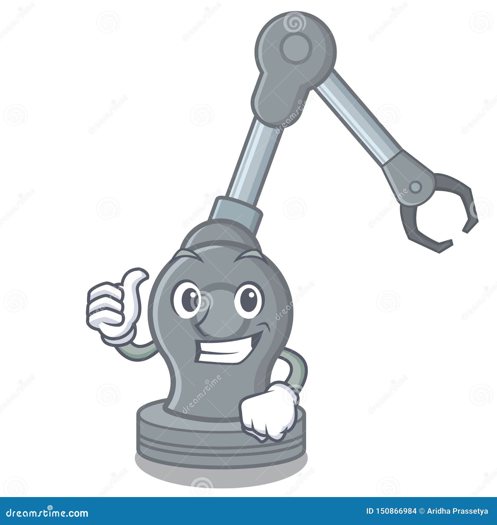 Thumbs Up Toy Robotic Arm Machine on Cartoon Shape Stock Vector ...