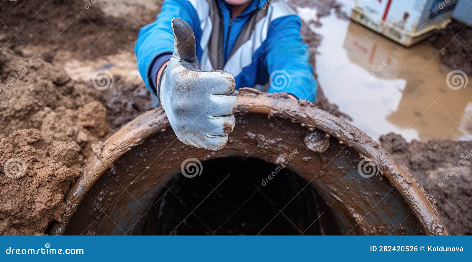 Thumbs Up, Unaware of the Leaking Pipe Overhead , Concept of Positive ...