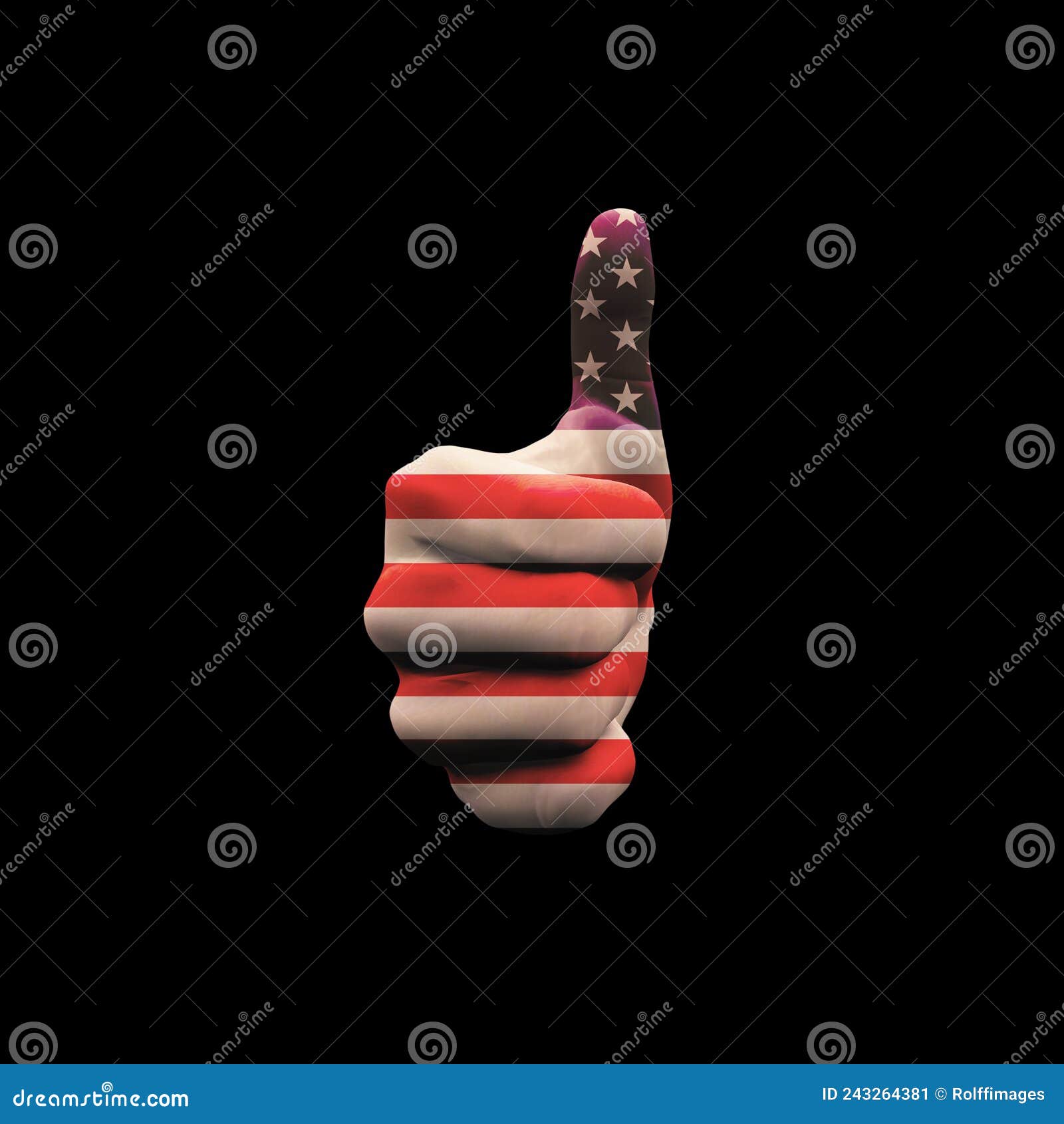 Thumbs Up USA stock illustration. Illustration of isolated - 243264381