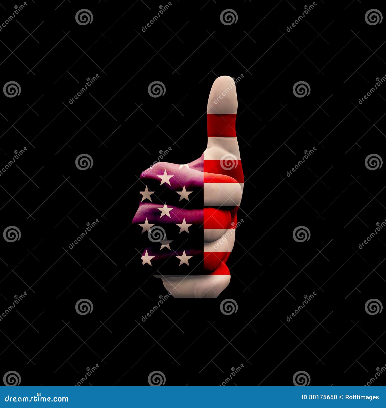 Thumbs Up USA stock illustration. Illustration of flag - 80175650