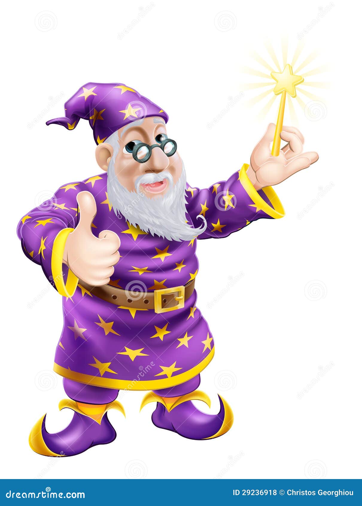 Thumbs up Wizard with Wand stock vector. Illustration of positive ...