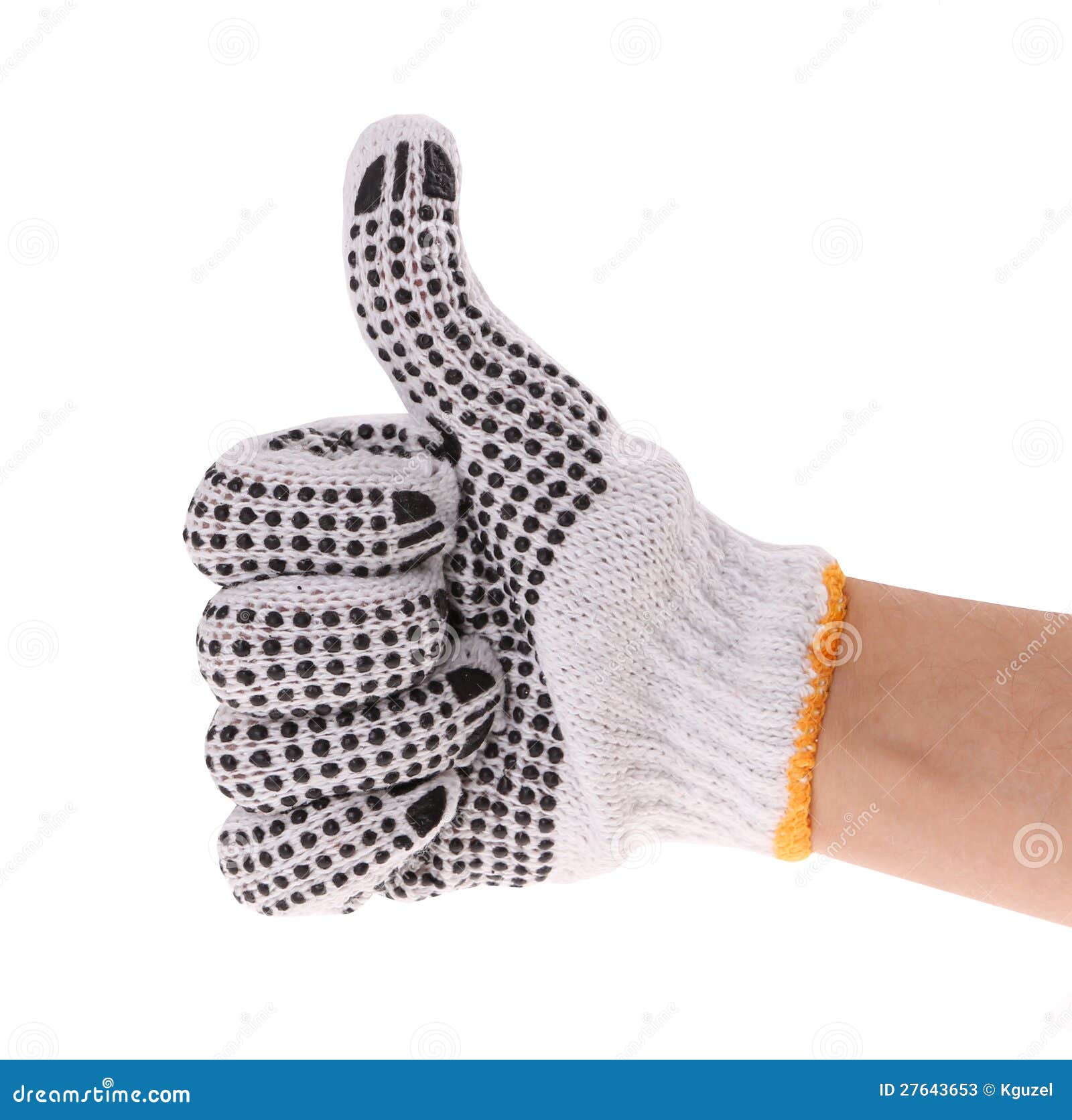 Thumbs Up with a Work Gloves on Hand Stock Image - Image of carry ...