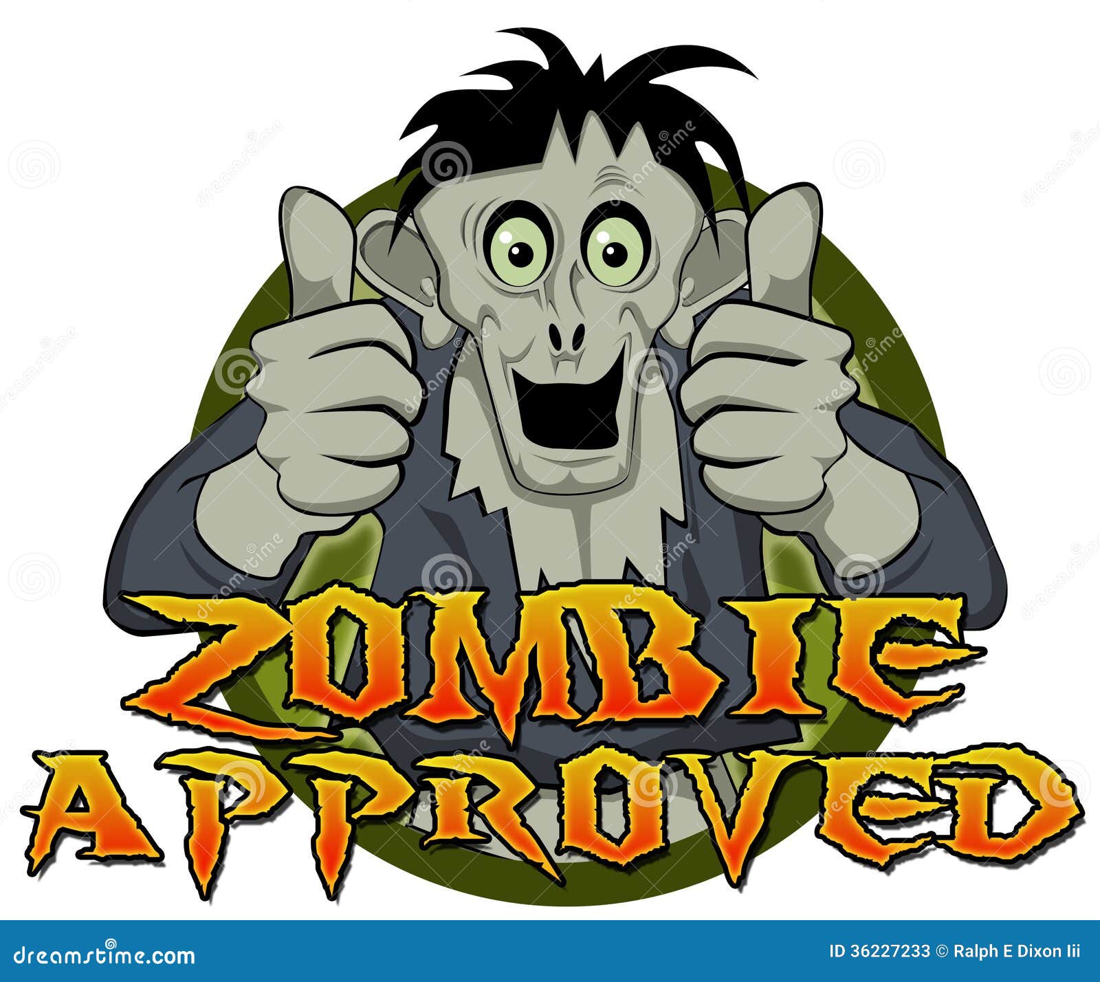 Thumbs Up Zombie Approved stock illustration. Illustration of halloween ...
