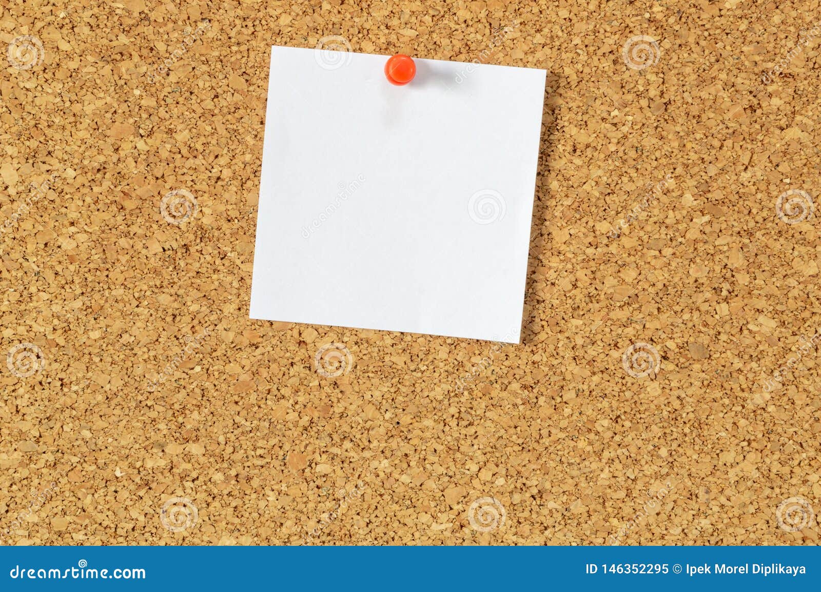 Thumbtack with Blank Notepaper Stock Image - Image of blank, attachment ...