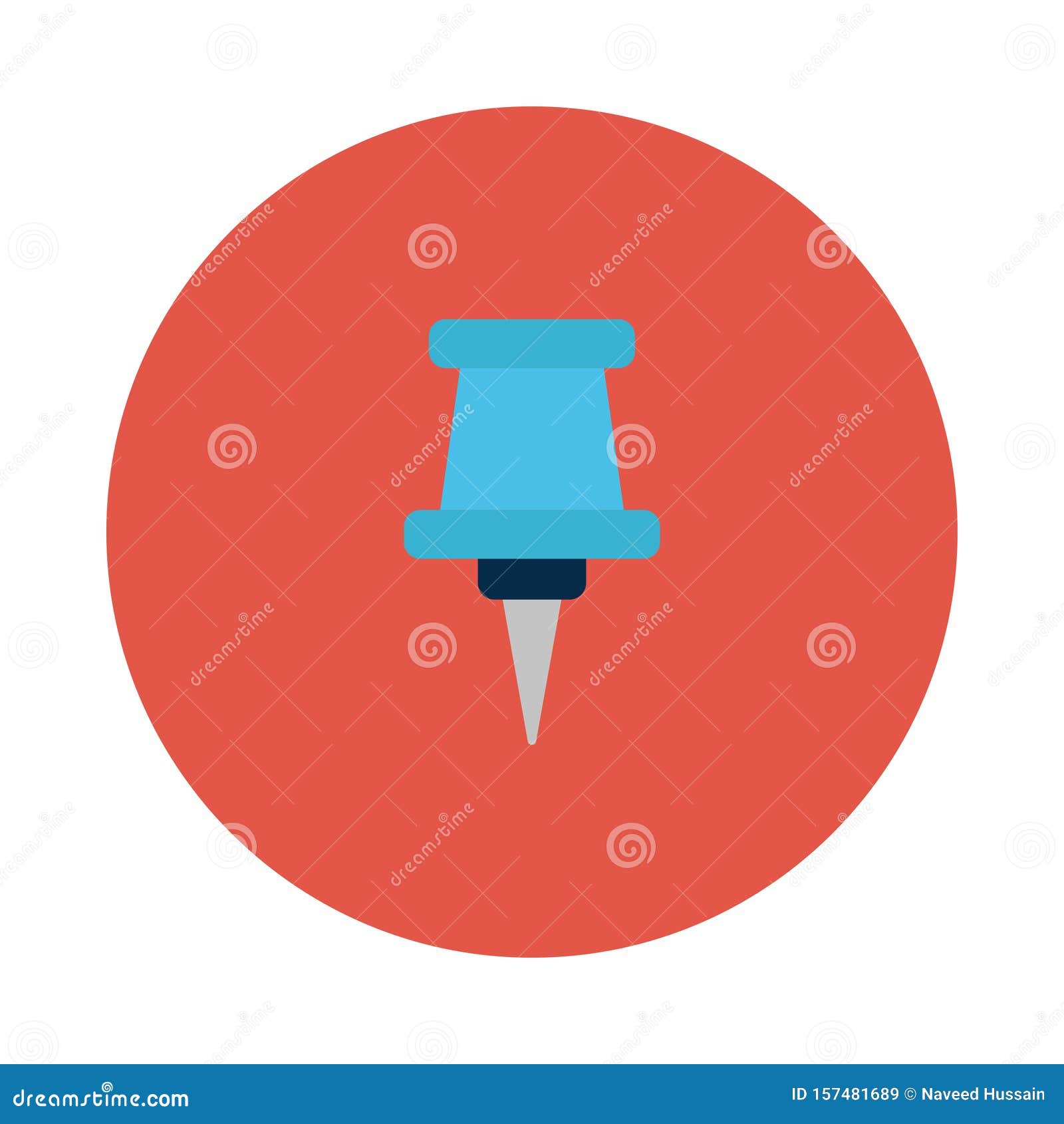 Thumbtack flat vector icon stock vector. Illustration of tack - 157481689
