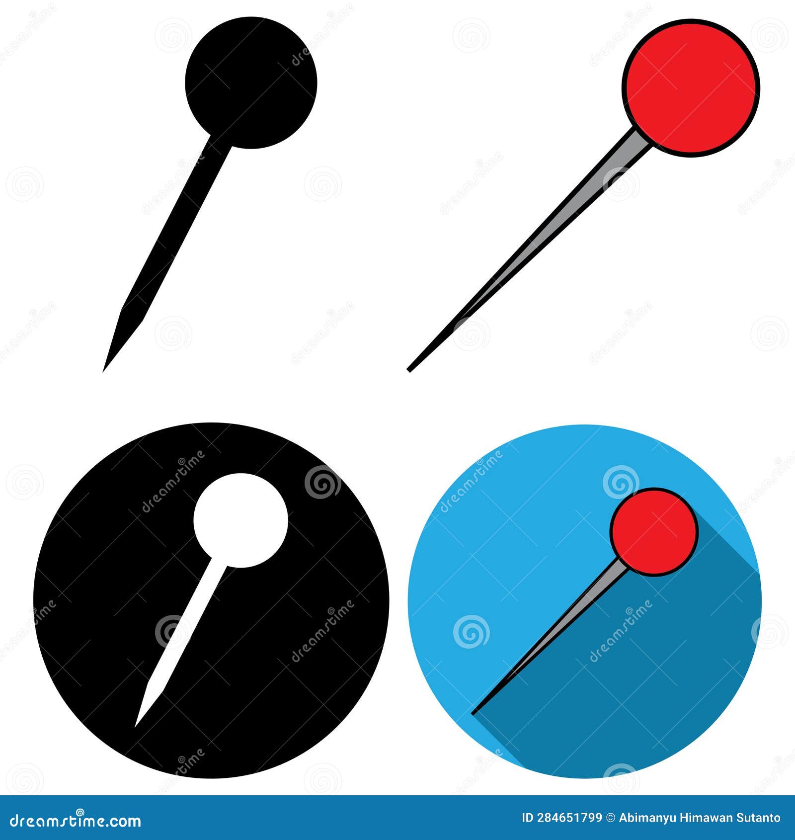 Thumbtack icon vector stock vector. Illustration of memo - 284651799