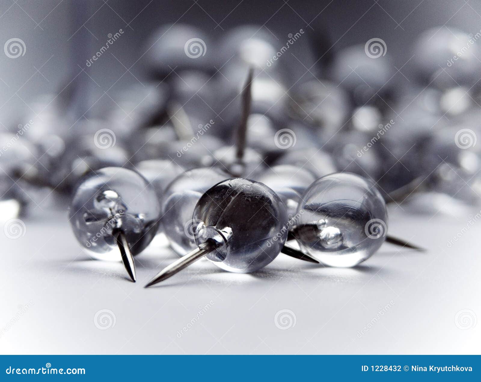 Thumbtacks stock photo. Image of needle, objects, glass - 1228432