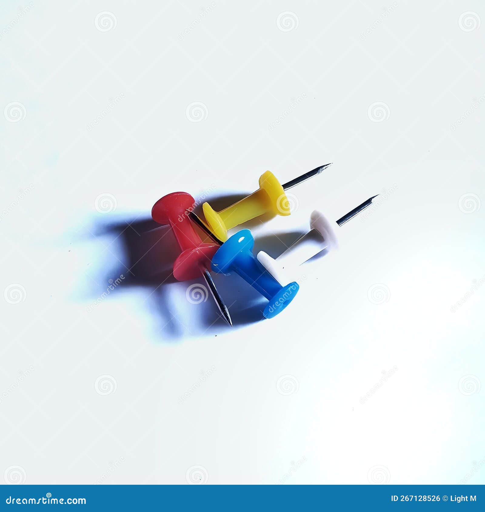Assorted Color of Thumbtacks Stock Photo - Image of background ...