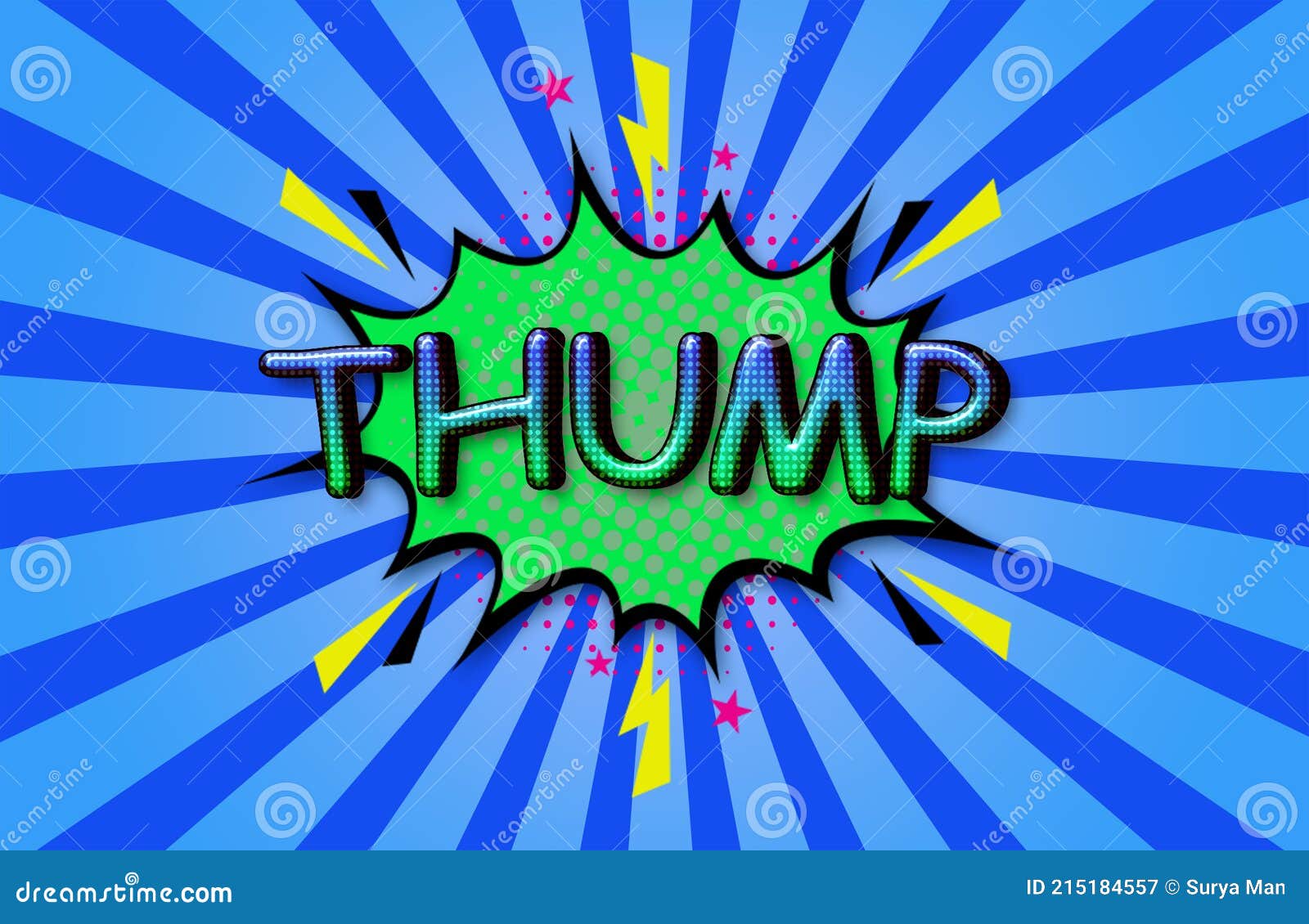 THUMP Comic Speech 3d Text Style Effect High Resolution Vector ...
