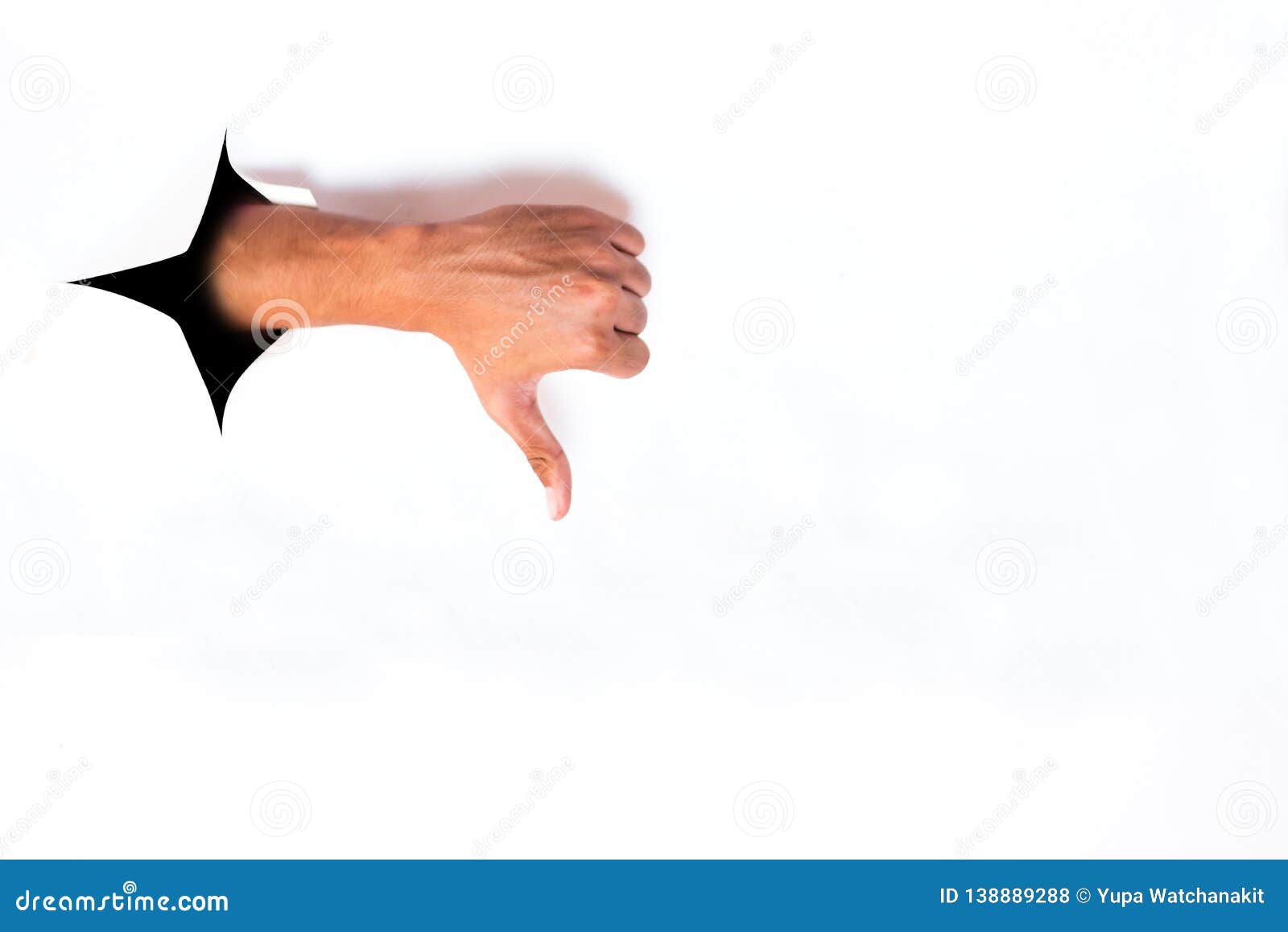 Thump Down Hands from Torn White Stock Photo - Image of hand, hands ...