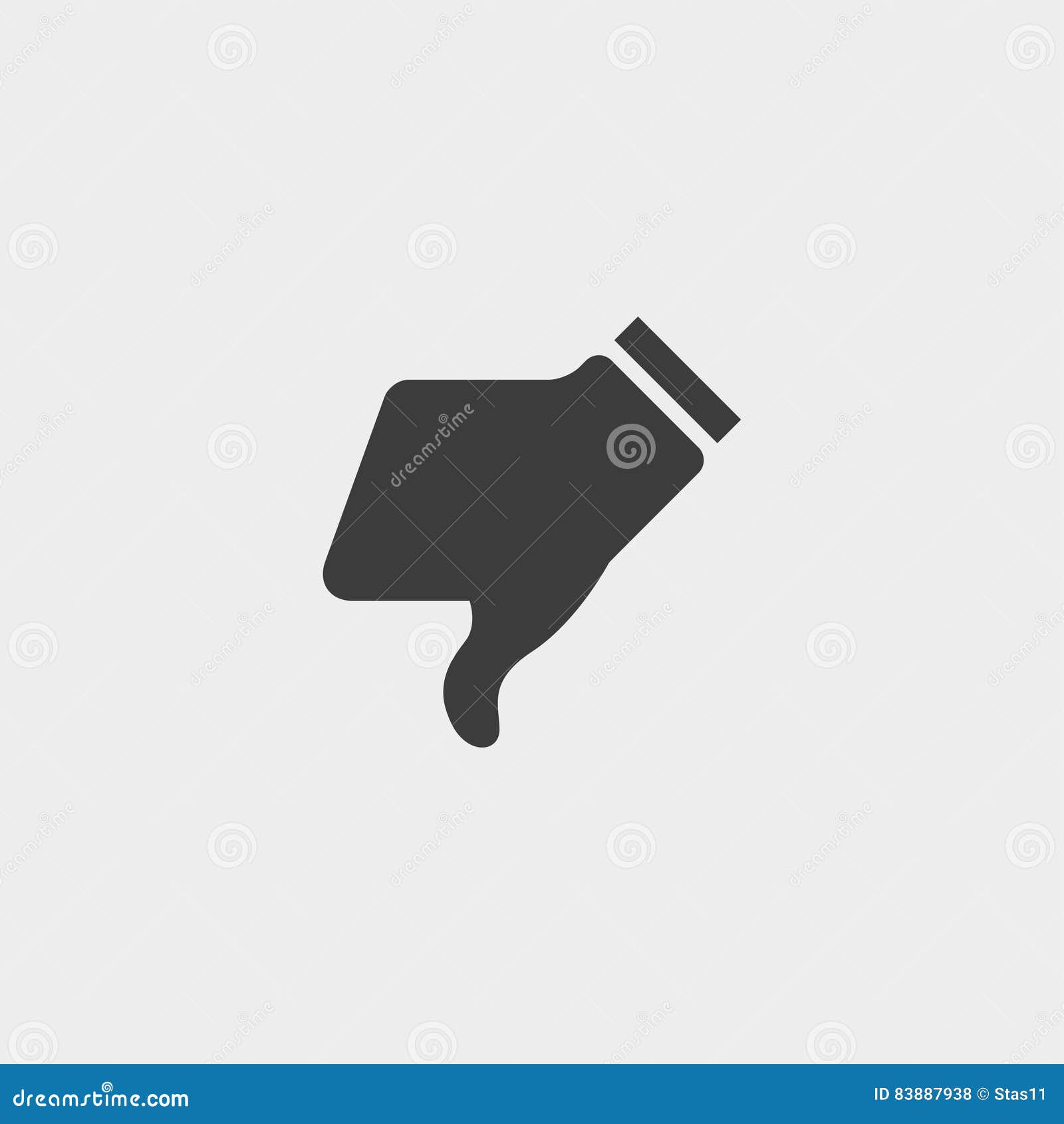 Thump Down Icon in a Flat Design in Black Color. Vector Illustration ...